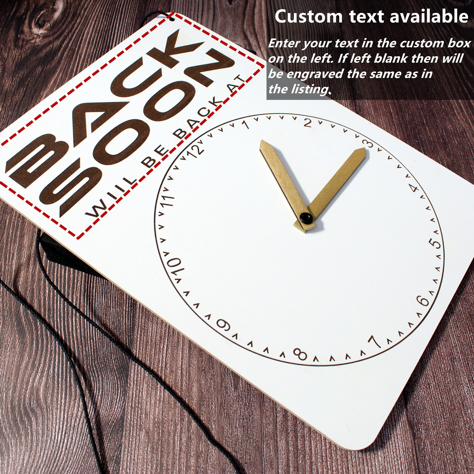 Personalized 'will Be Back' Clock Sign - Custom Business Decor - Etsy