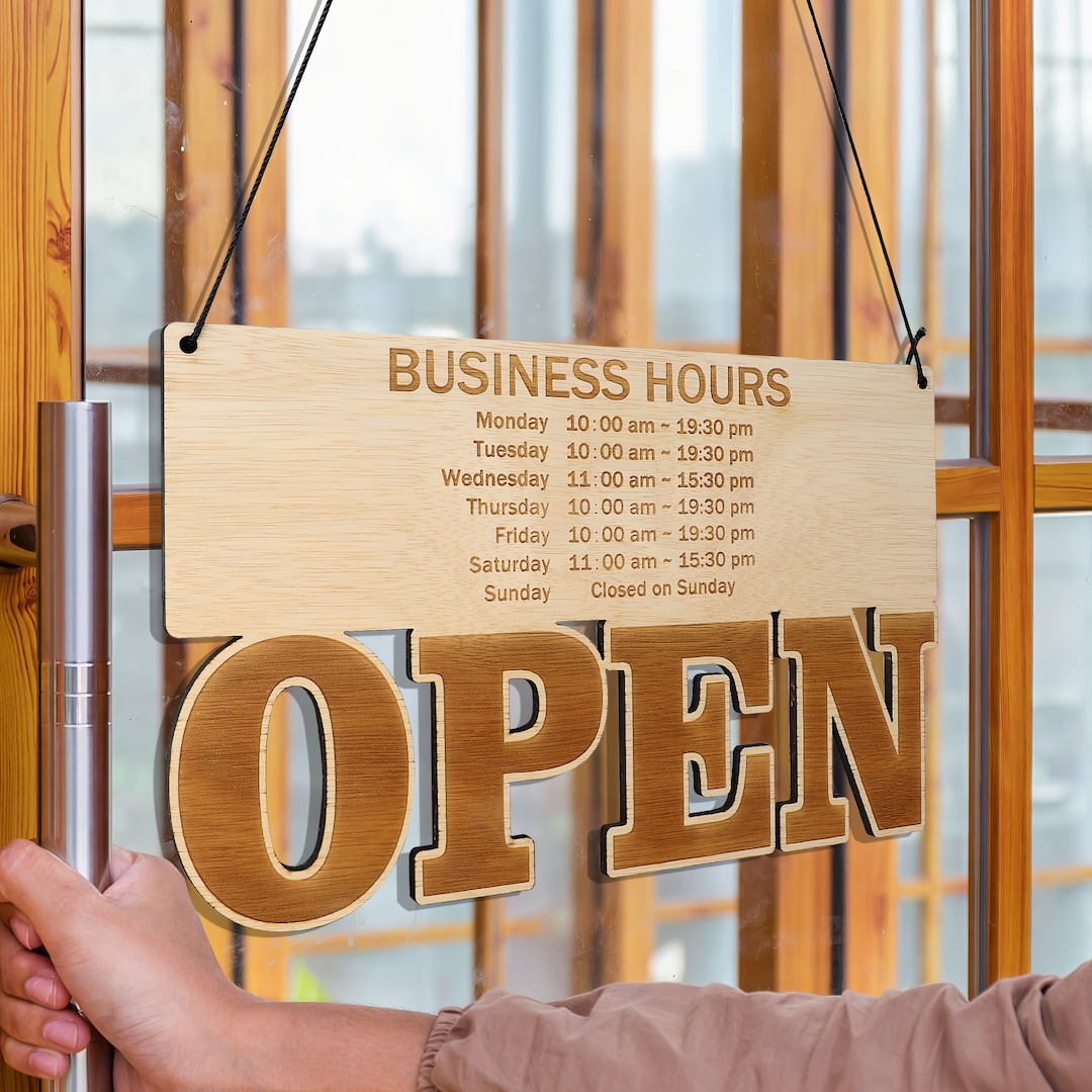 Personalized Open Sign Closed Sign Business Hour Sign Window Sign for ...
