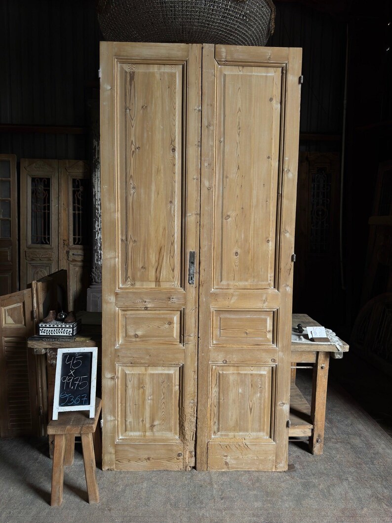 The 3 Panel Antique Solid French Doors - 45x99.75 J367 - Etsy