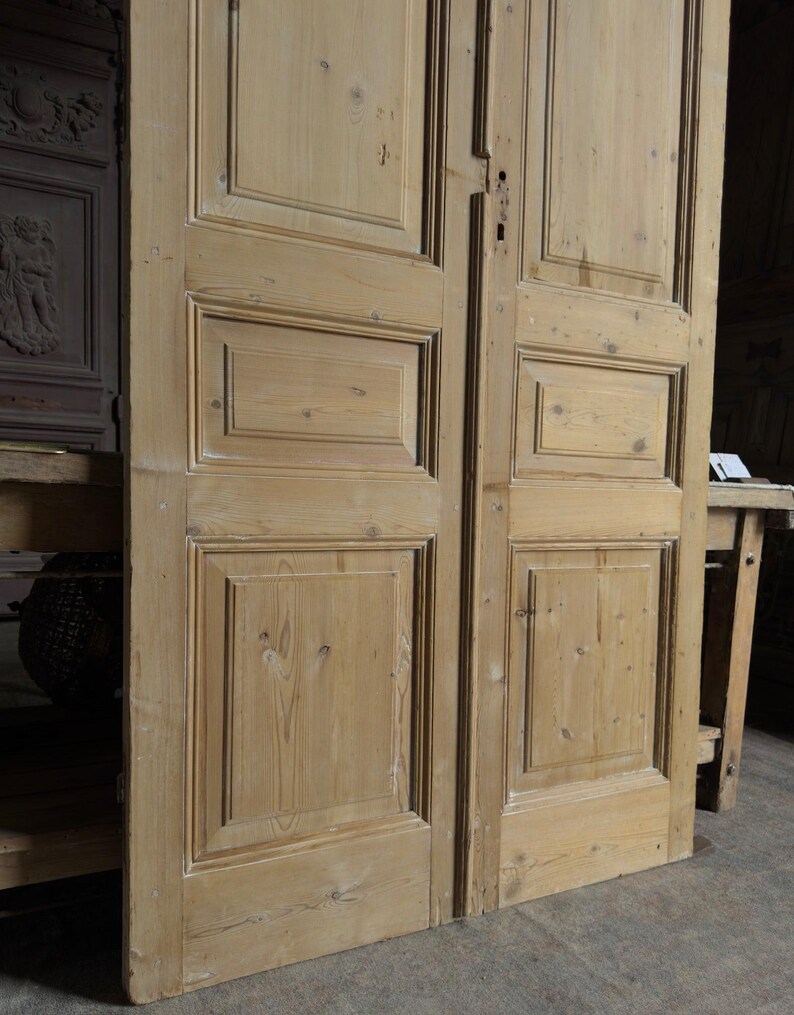 The 3 Panel Antique Solid French Doors - 45x99.75 J367 - Etsy