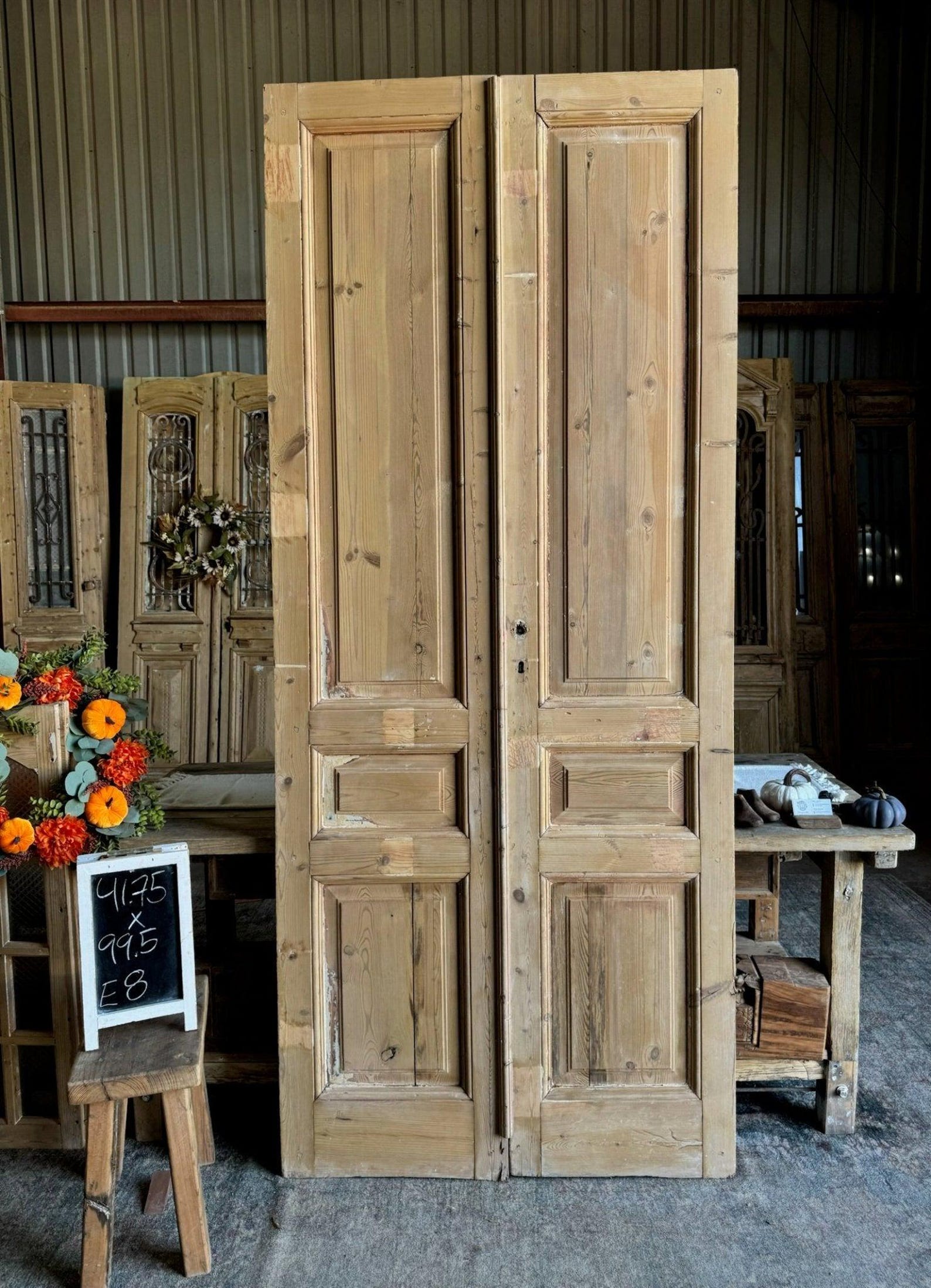The 3 Panel Antique French Doors - 41.75x99.5 E8 - Etsy
