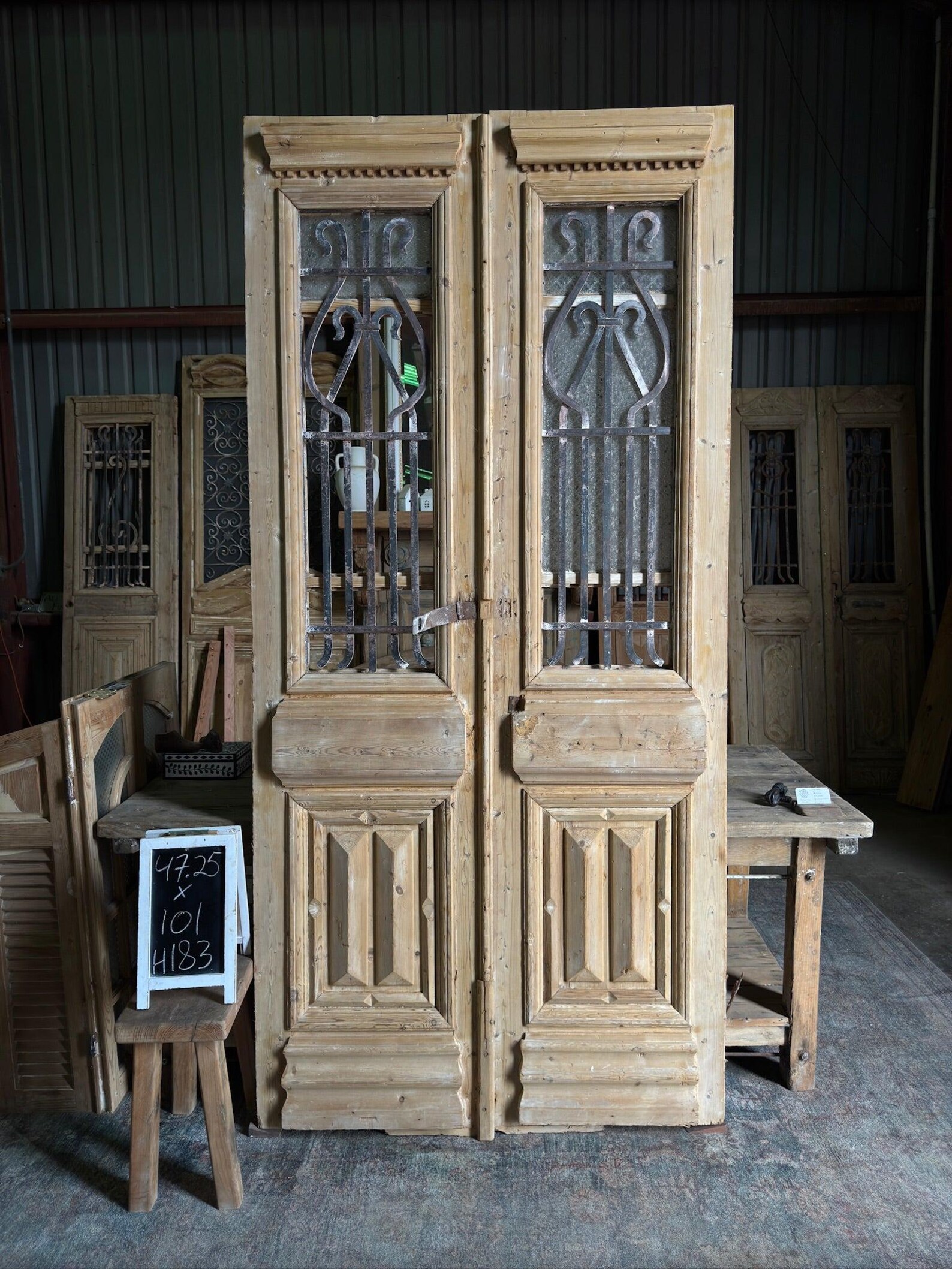 Stately Antique Iron French Doors - 47.25x101 H183 - Etsy