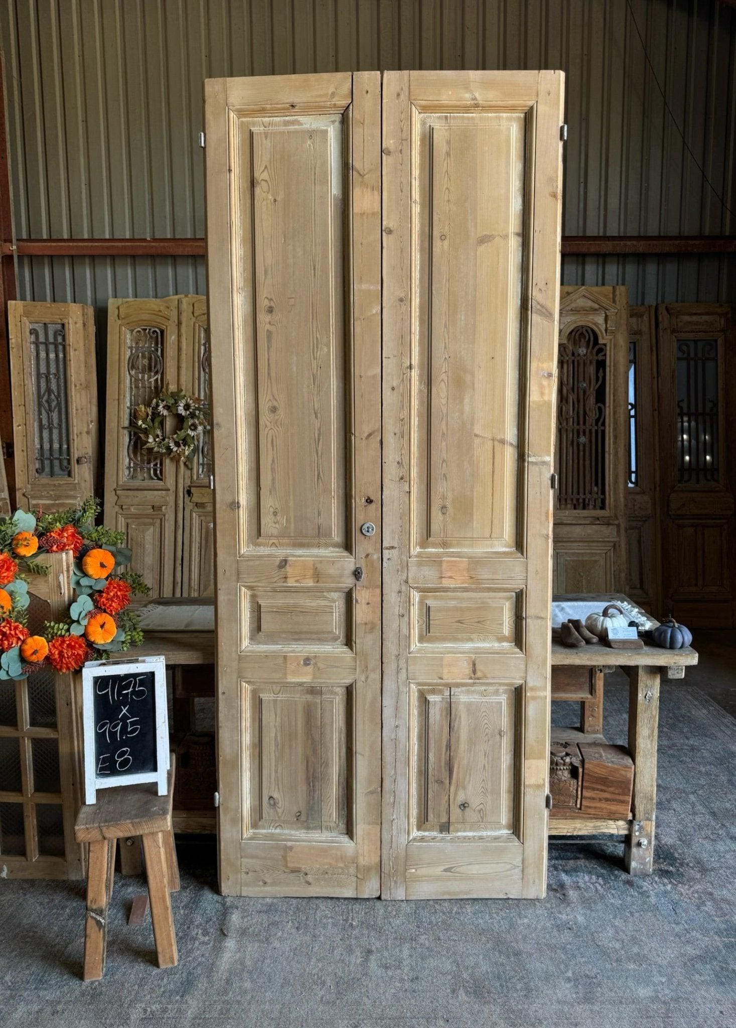 The 3 Panel Antique French Doors - 41.75x99.5 E8 - Etsy