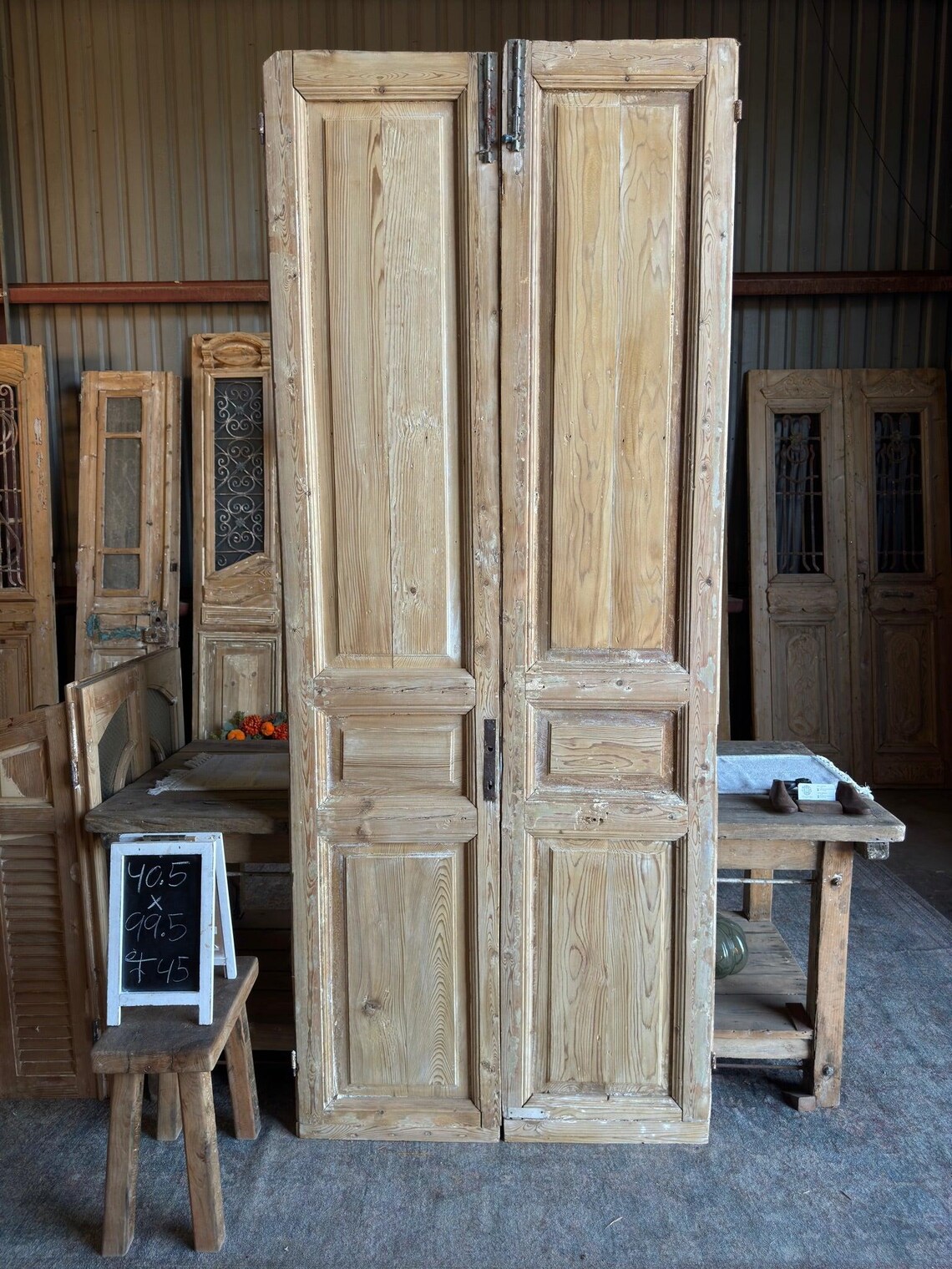 The 3 Panel Antique French Doors - 40.5x99.5 F45 - Etsy
