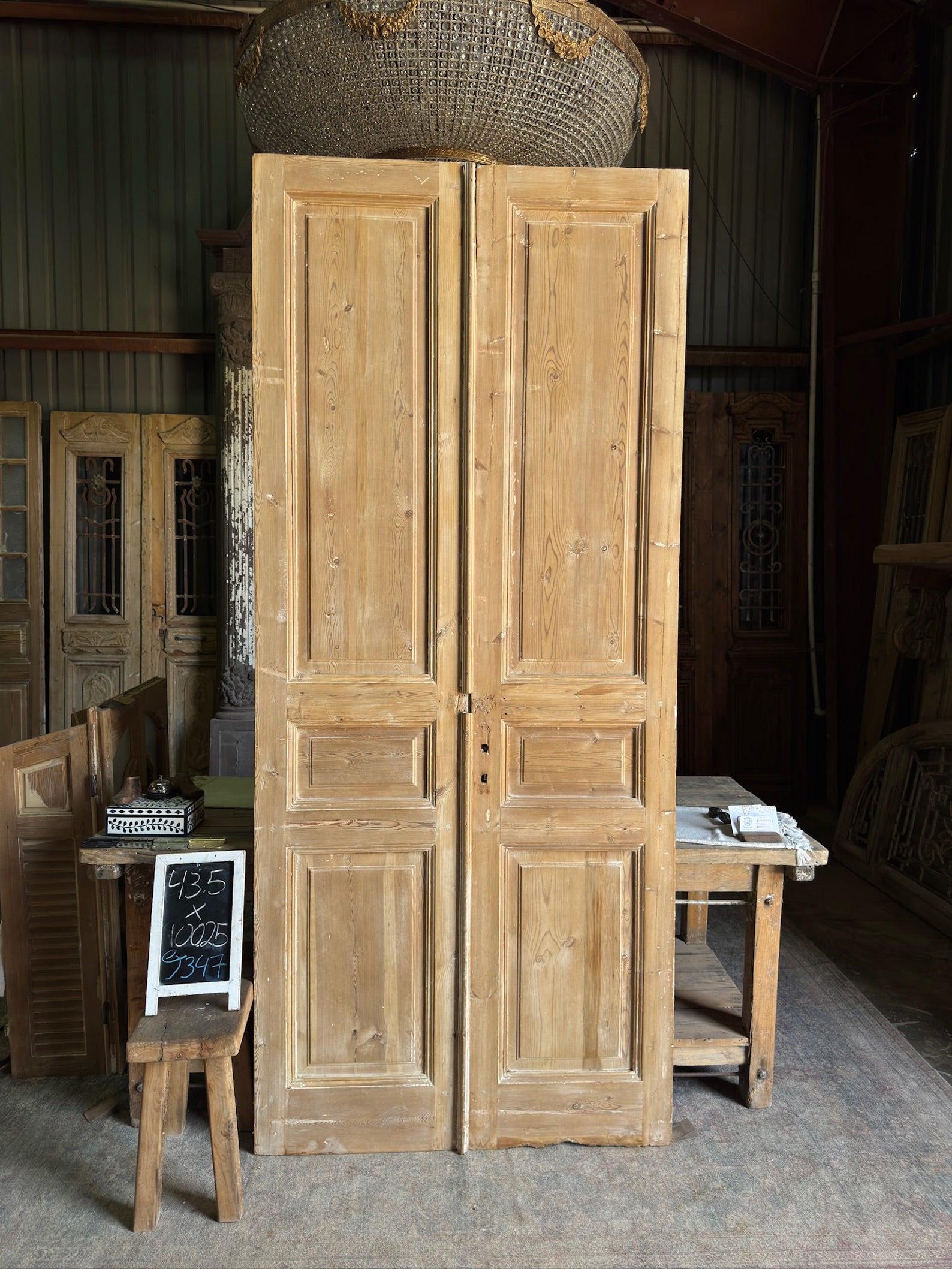The 3 Panel Antique Solid French Doors - 43.5x100.25 J347 - Etsy