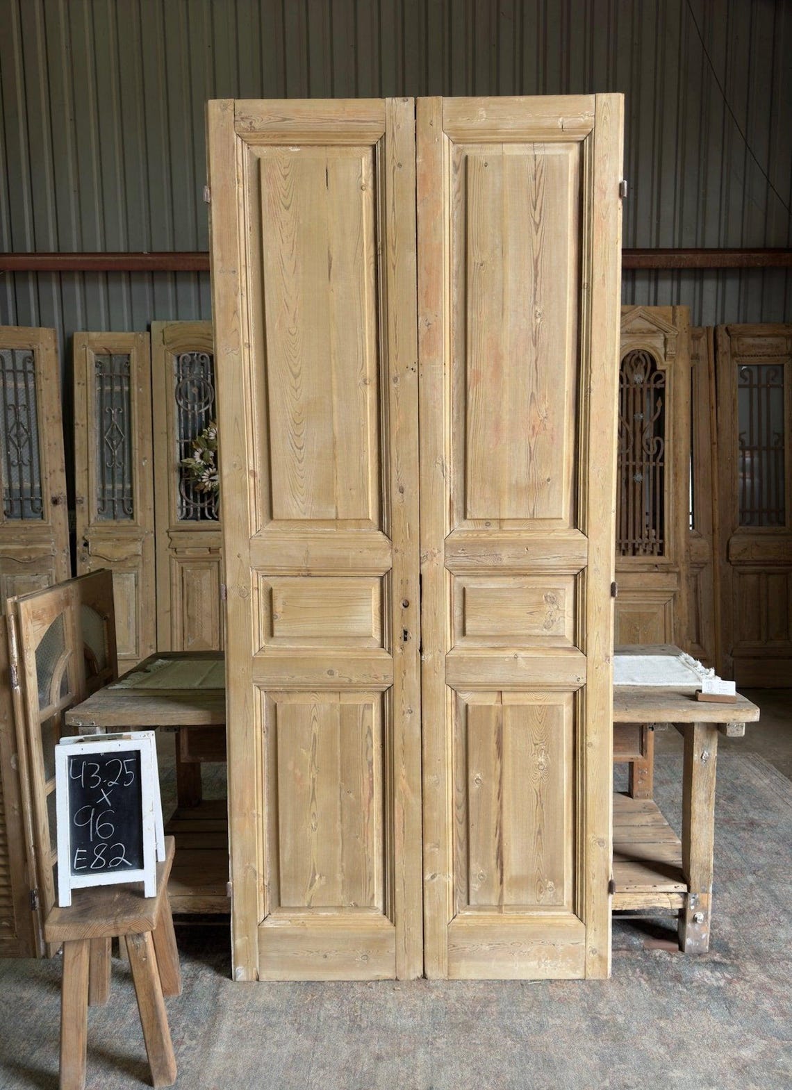 Antique 3 Panel Solid French Doors - 43.25x96 E82 - Etsy