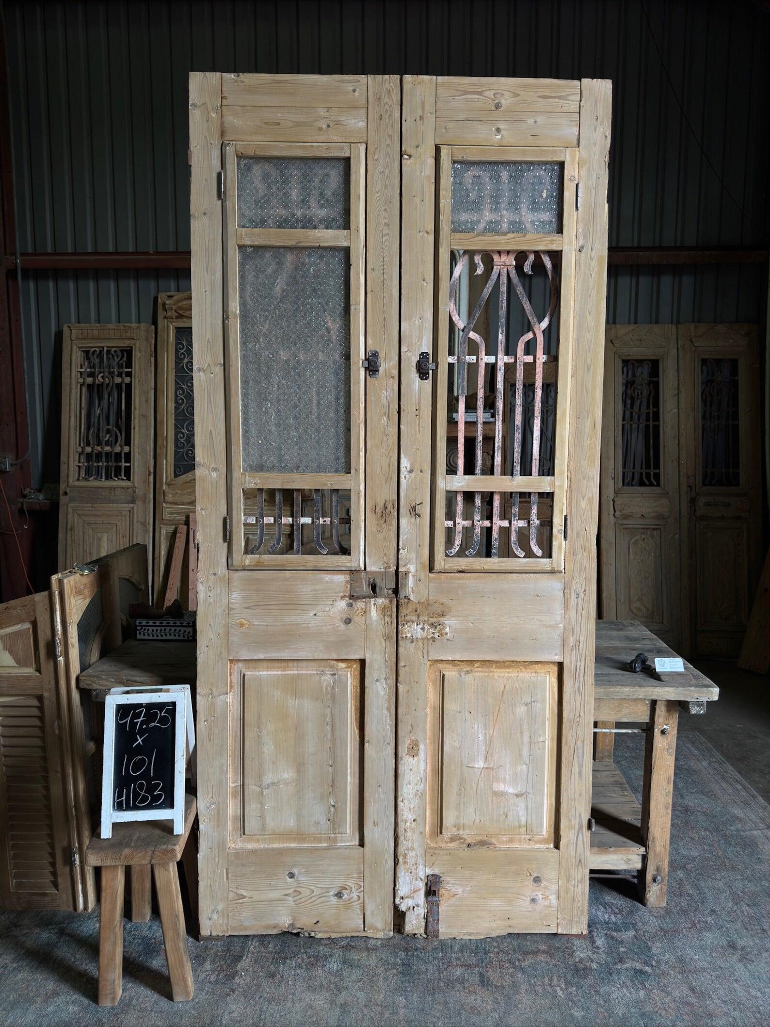 Stately Antique Iron French Doors - 47.25x101 H183 - Etsy