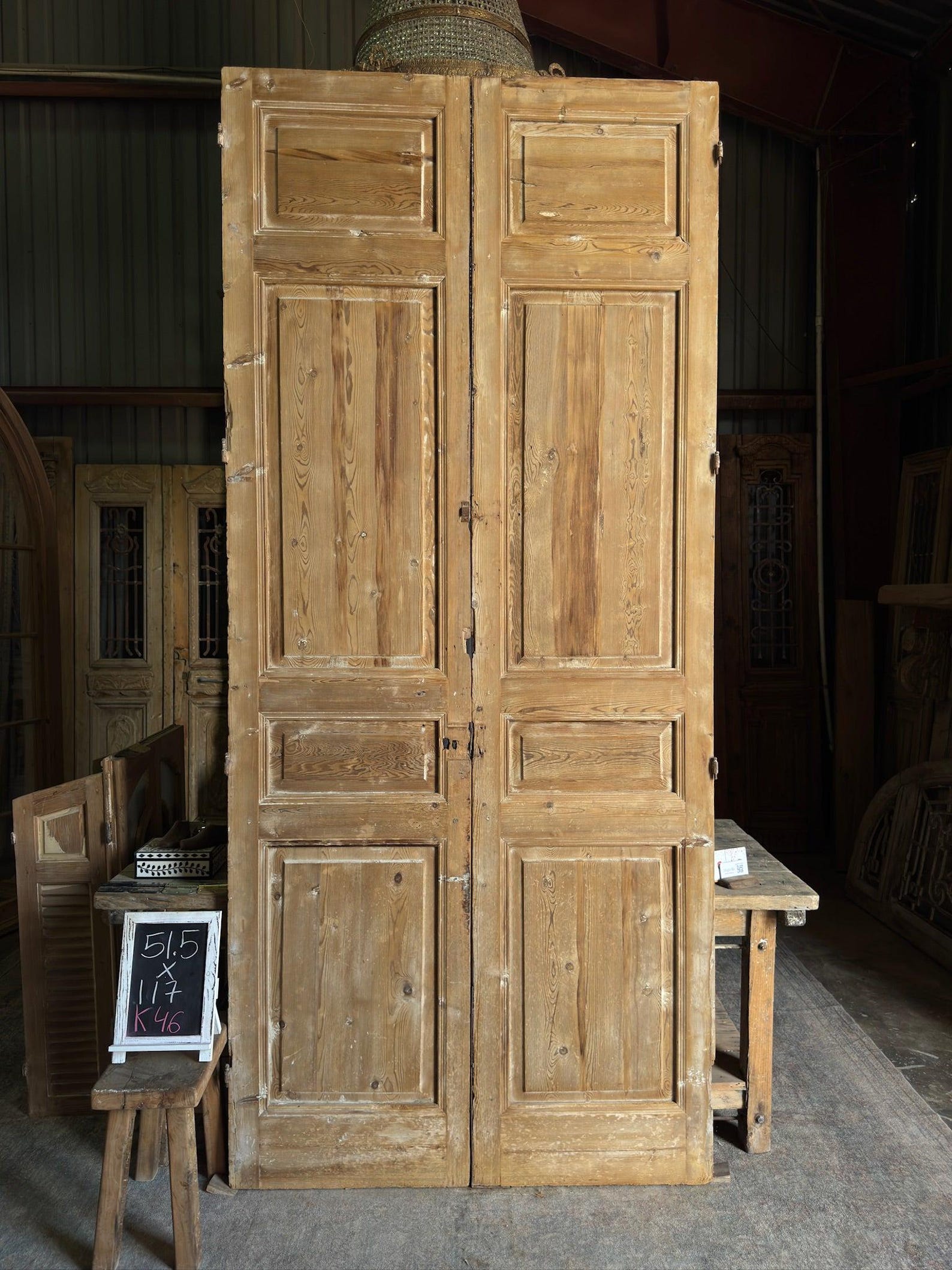 The 4 Panel Antique Solid French Doors - 51.5x117 K46 - Etsy
