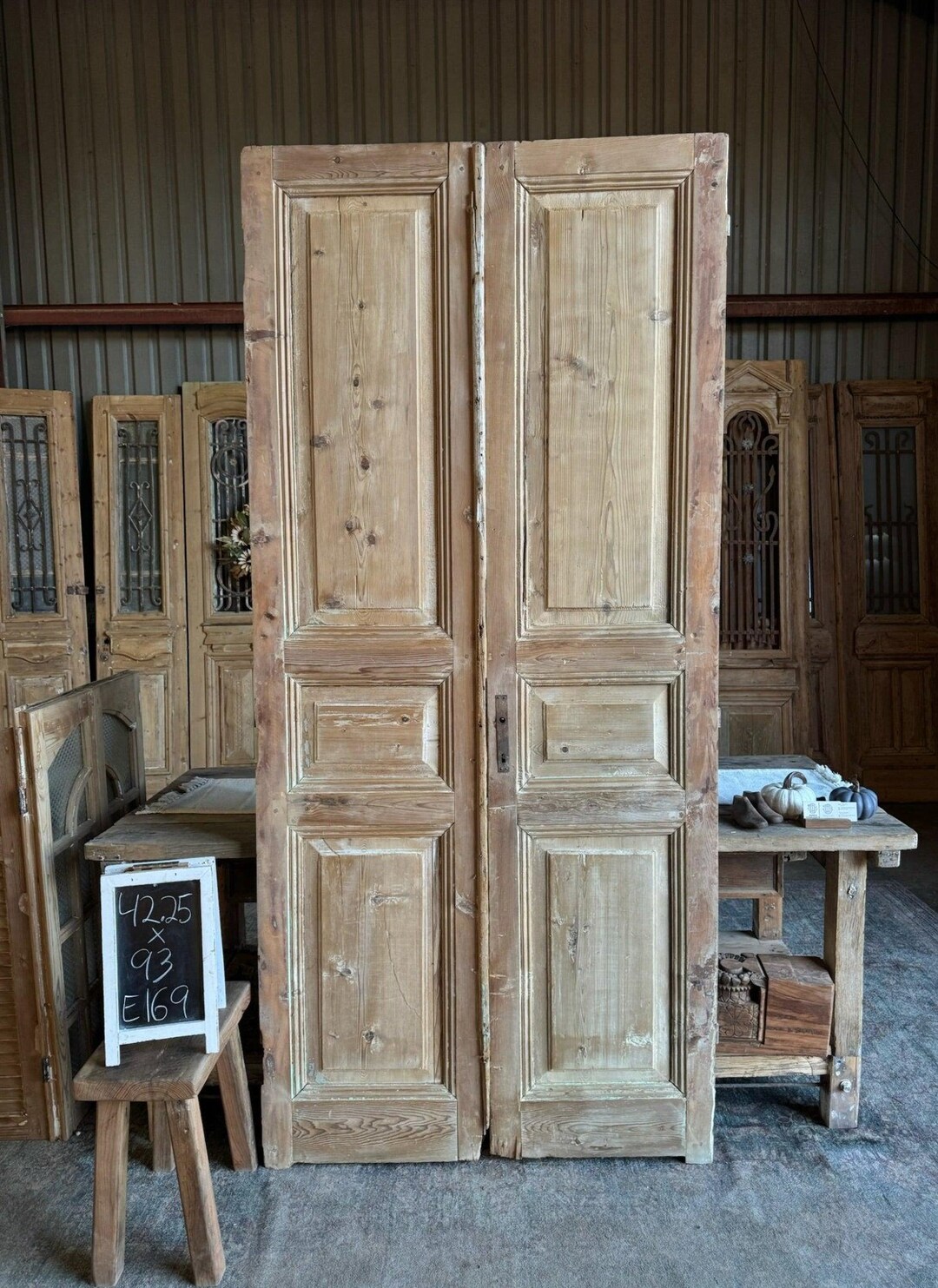 The 3 Panel Solid French Doors - 42.25x93 E169 - Etsy