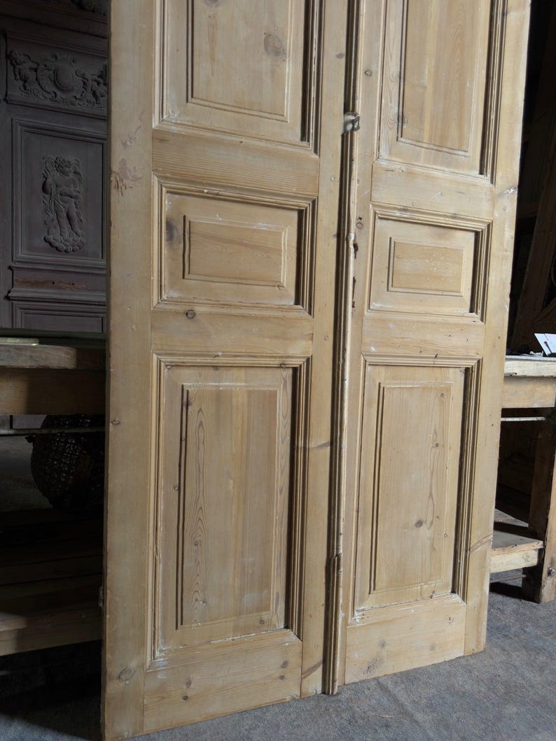 The 3 Panel Antique Solid French Doors - 39.5x98.25 J372 - Etsy