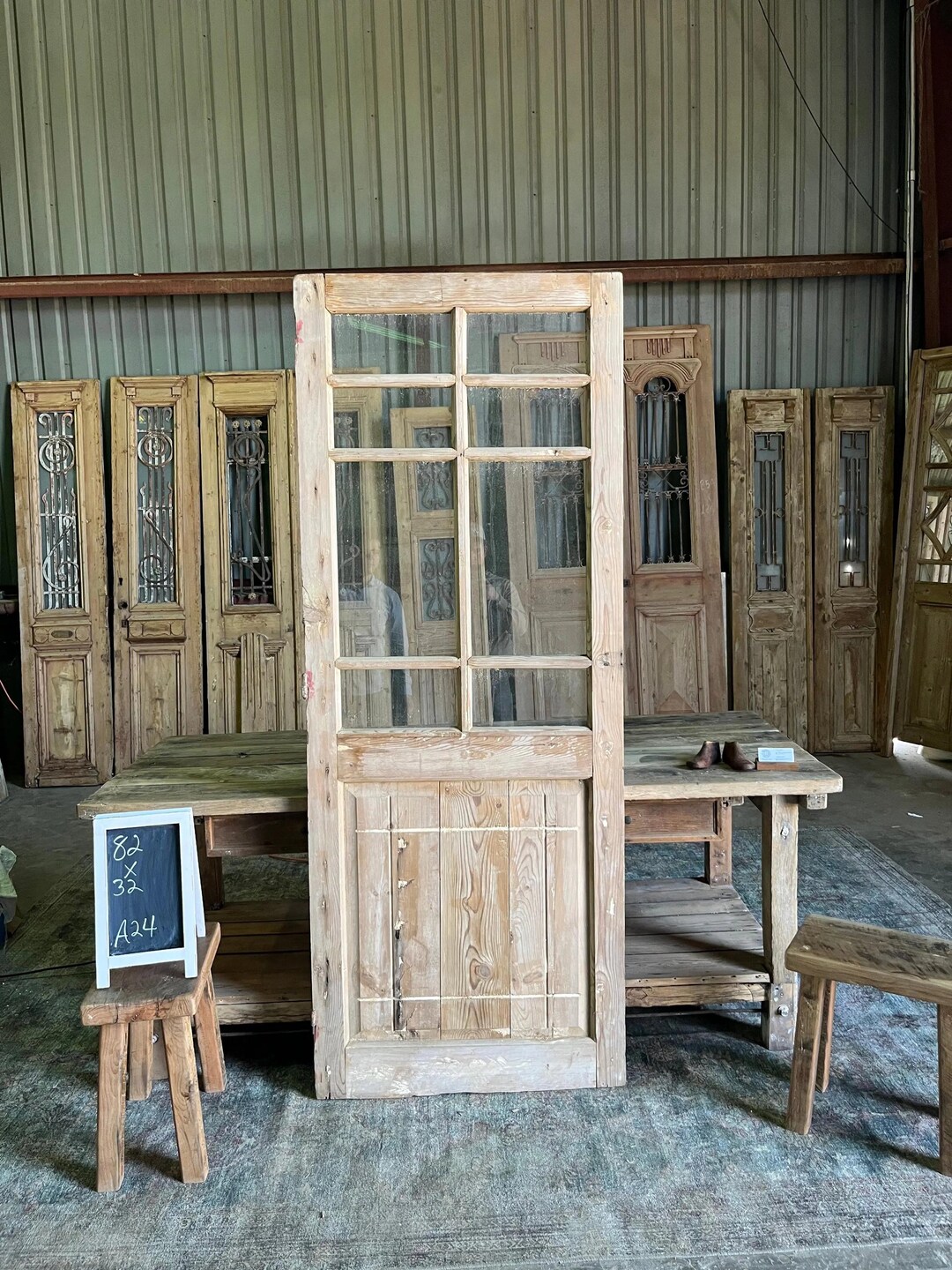 Antique Glass Panel Door - 82x32 A24 - Etsy