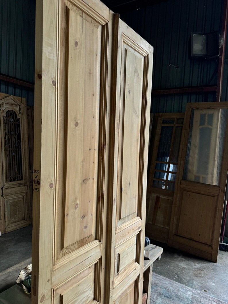 The 3 Panel Solid Reclaimed French Doors 36.75x96.75 C73 - Etsy