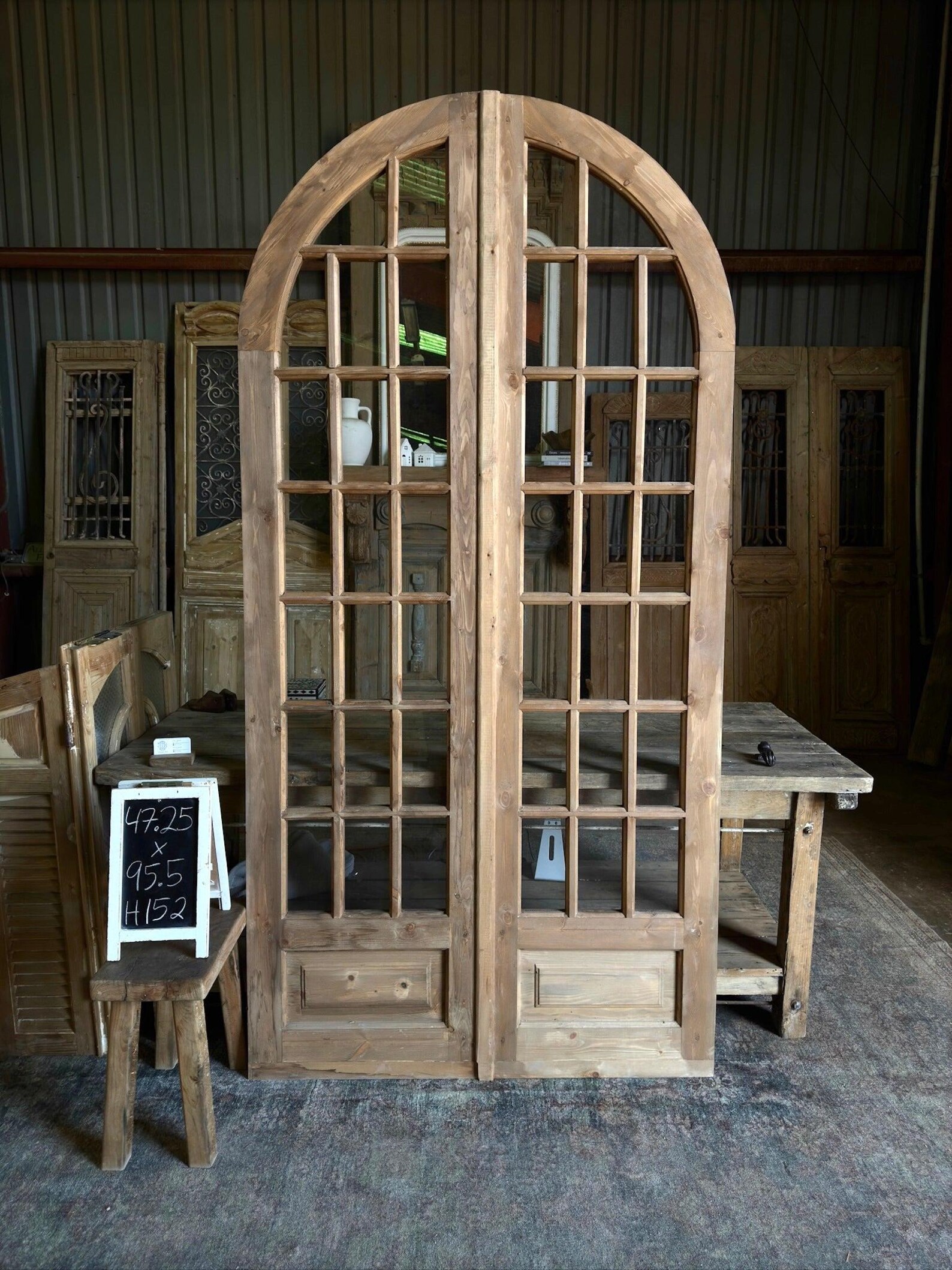 The (the Ellenor) Handcrafted Arched Glass French Door - 47.25x95.5 H152 - Etsy