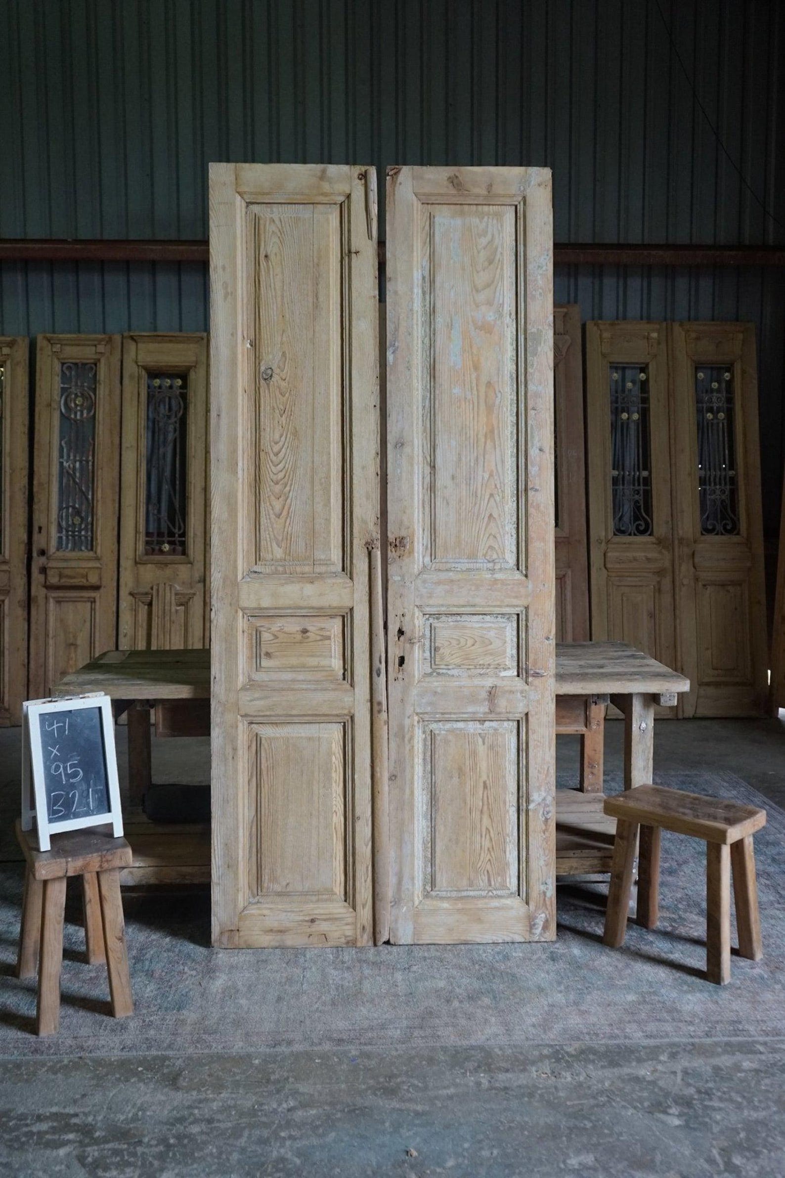 Antique French 3 Panel Doors - 41x95 B21 - Etsy