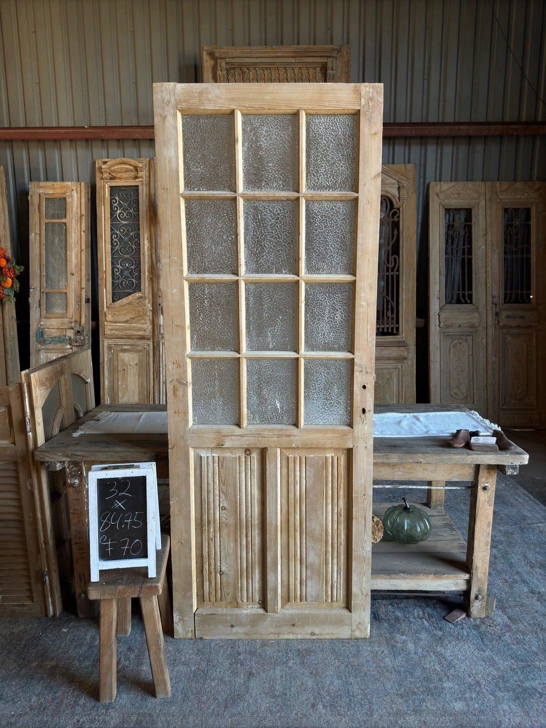 The 12 Lite Antique Single Glass Door - 32x84.75 F70 - Etsy