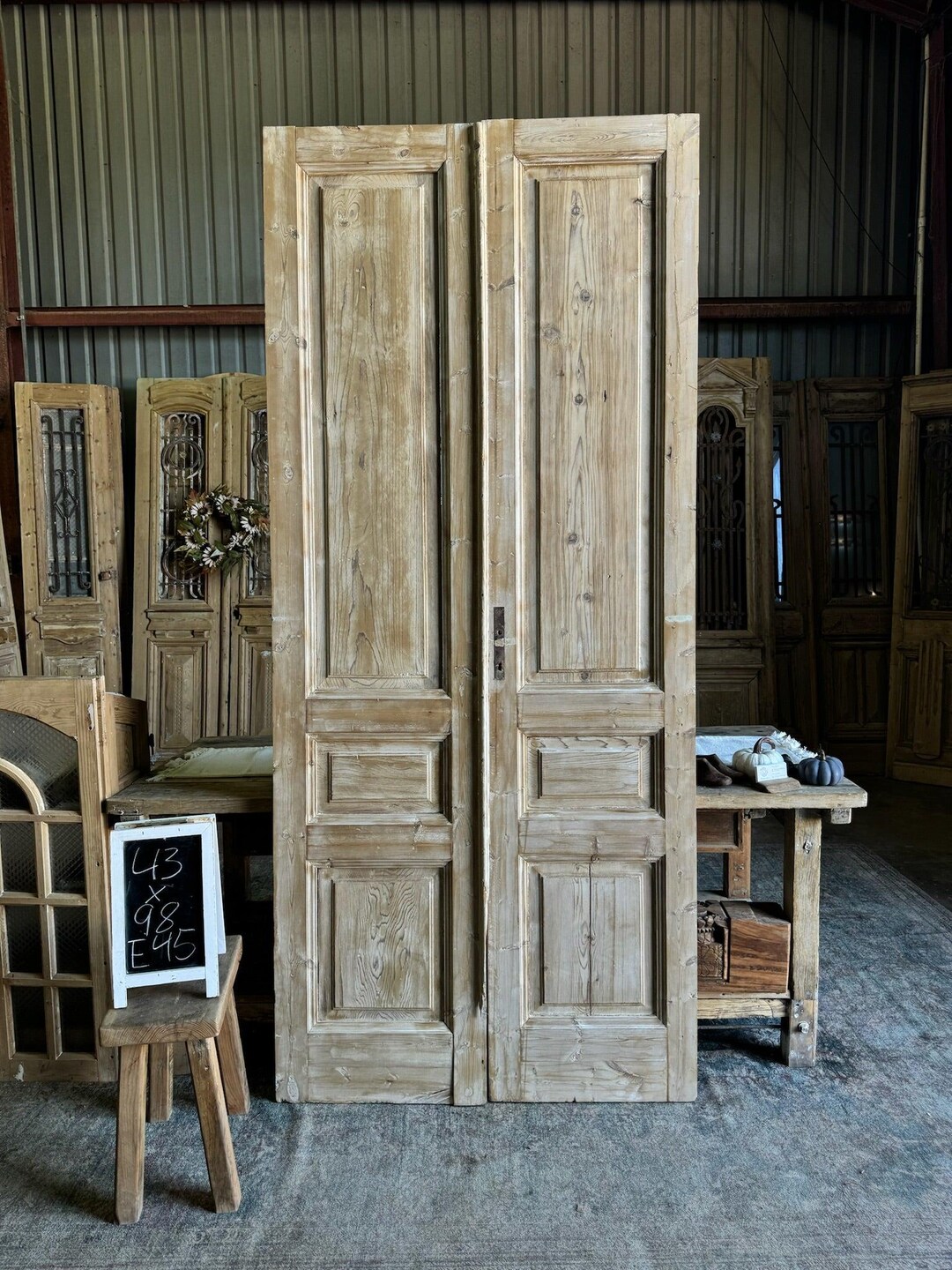 The 3 Panel Solid French Doors - 43x98 E45 - Etsy
