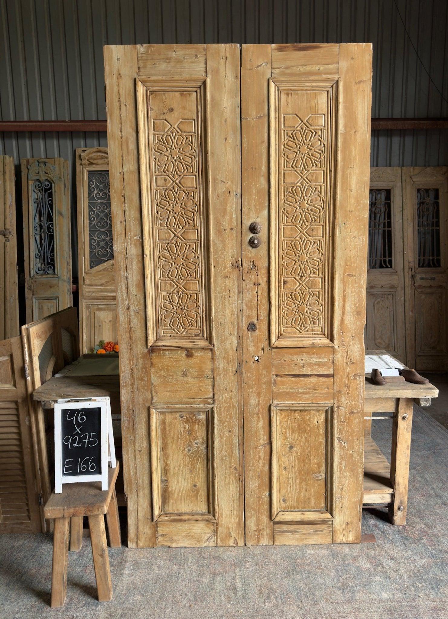 Hand Carved 2 Panel Antique Doors 46x92.75 E166 - Etsy