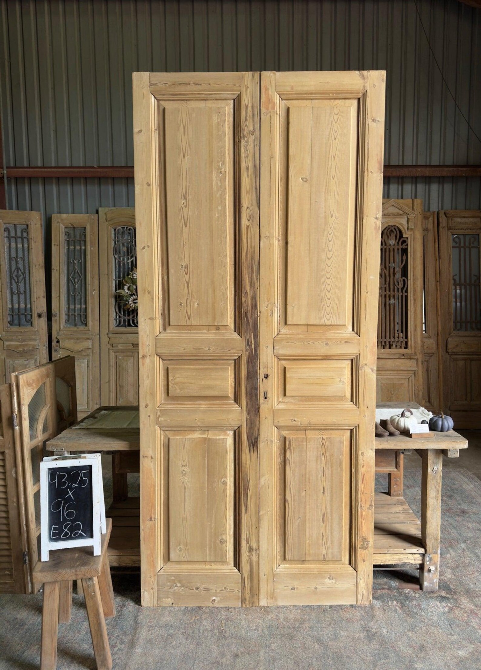 Antique 3 Panel Solid French Doors - 43.25x96 E82 - Etsy