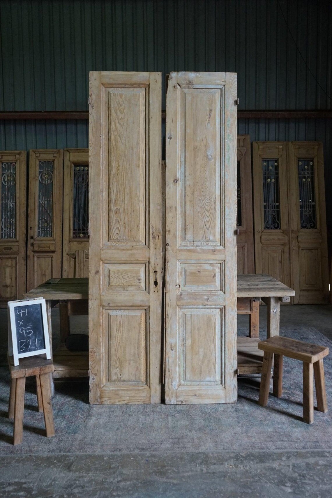 Antique French 3 Panel Doors - 41x95 B21 - Etsy