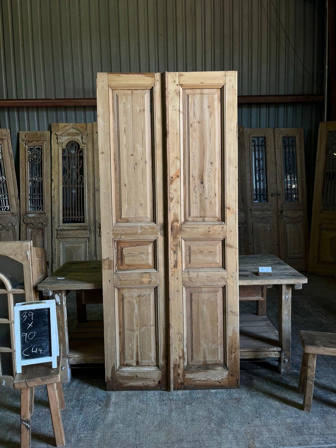 Antique 3 Panel French Doors - 39x90 C44 - Etsy