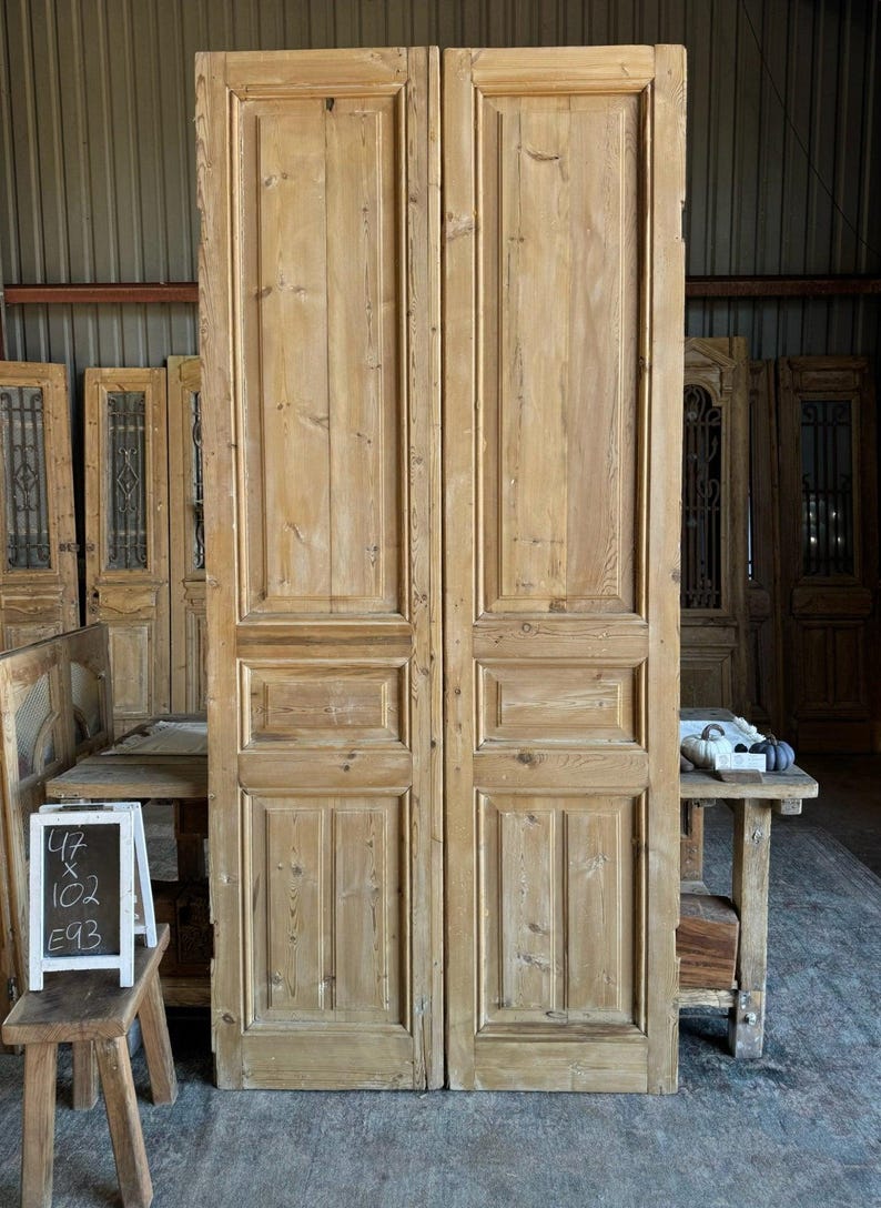 The 3 Panel Antique French Doors - 47x102 E93 - Etsy