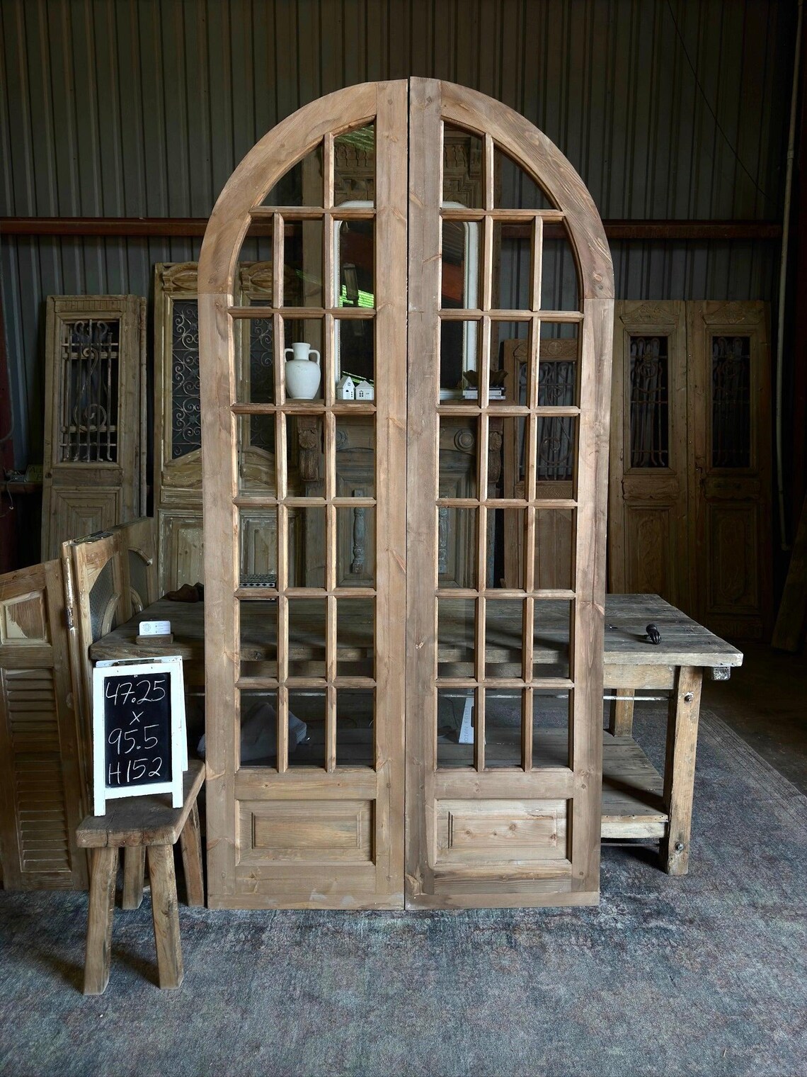 The (the Ellenor) Handcrafted Arched Glass French Door - 47.25x95.5 ...