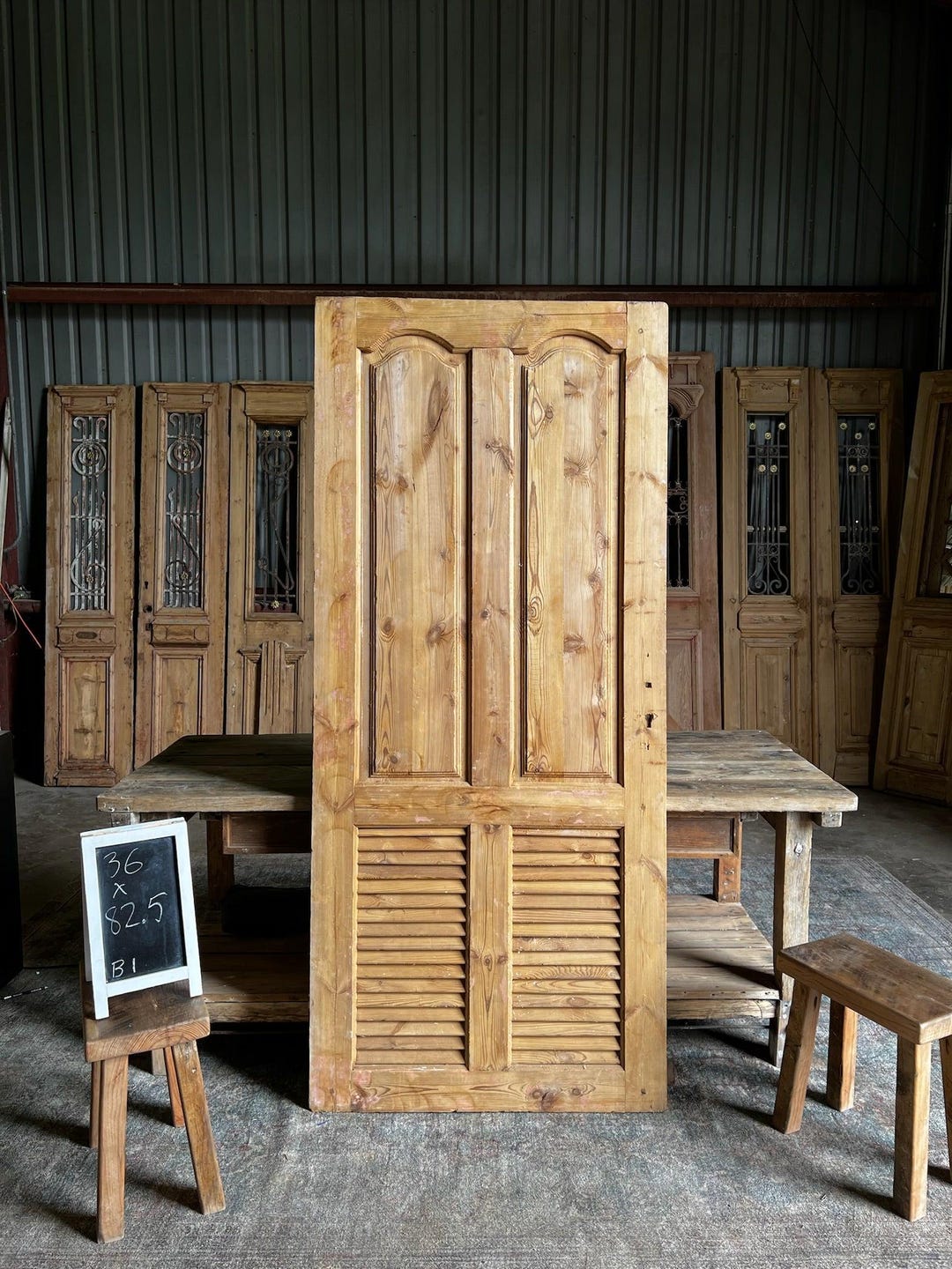 Antique Louvered Arch Door 36x82.5 B1 - Etsy