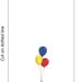 Primary Color Balloon Bouquet Notecard,birthday Party Invitation ...
