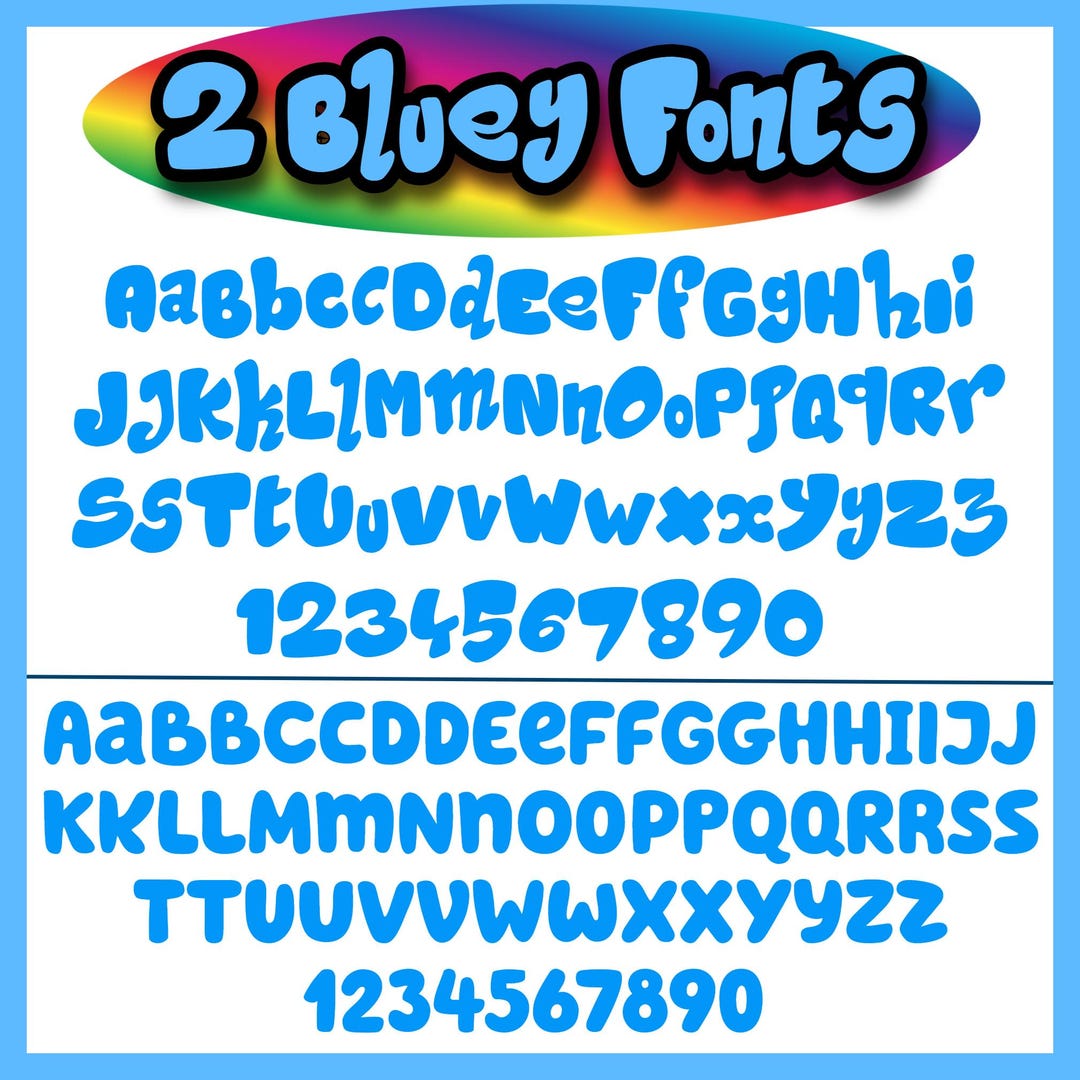 2 Bluey Dog Cartoon Fonts- 2 TTF Fonts | Easy to Install Fonts ...