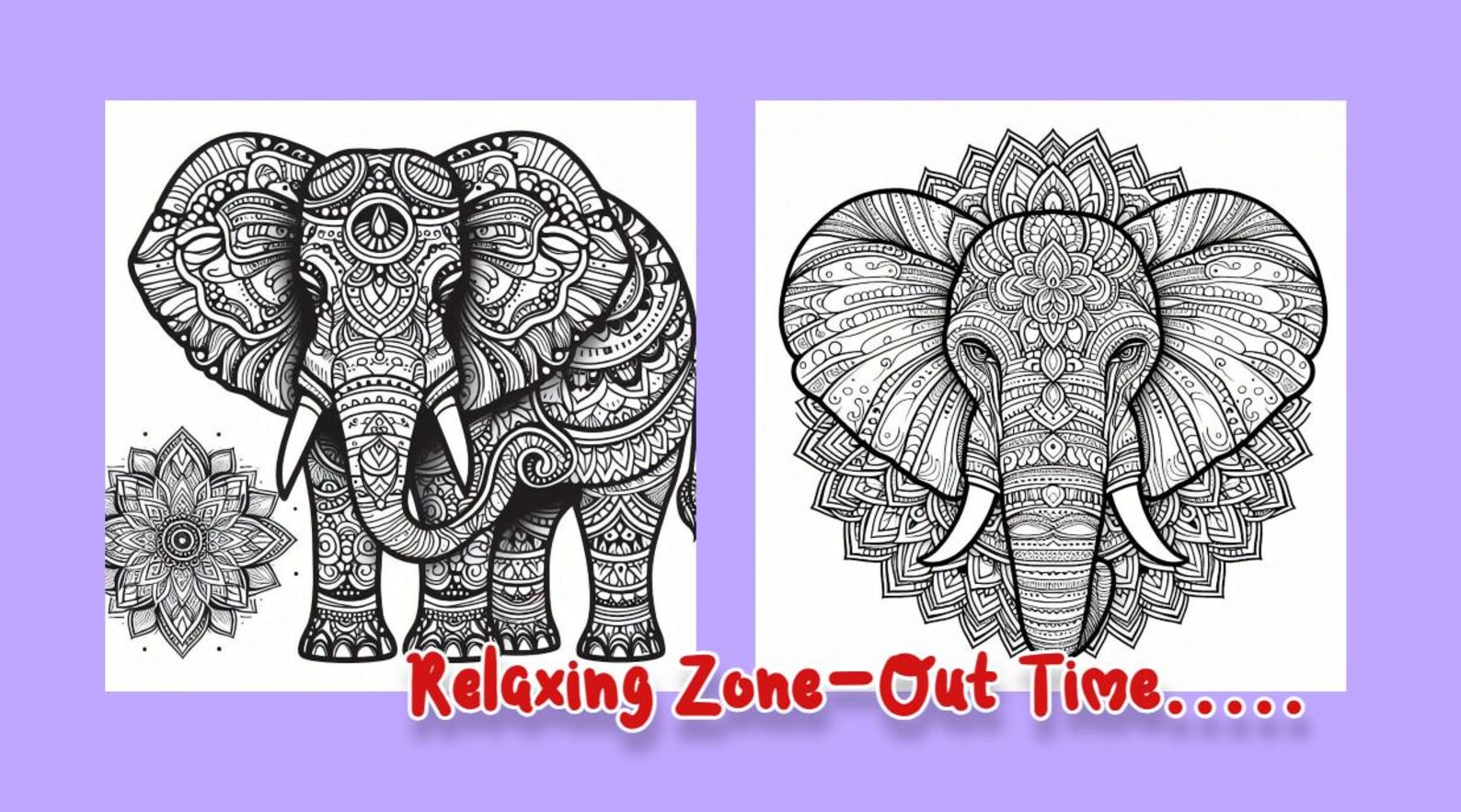 Mandala Elephant Coloring Pages|ooak |relaxing Adult Coloring ...