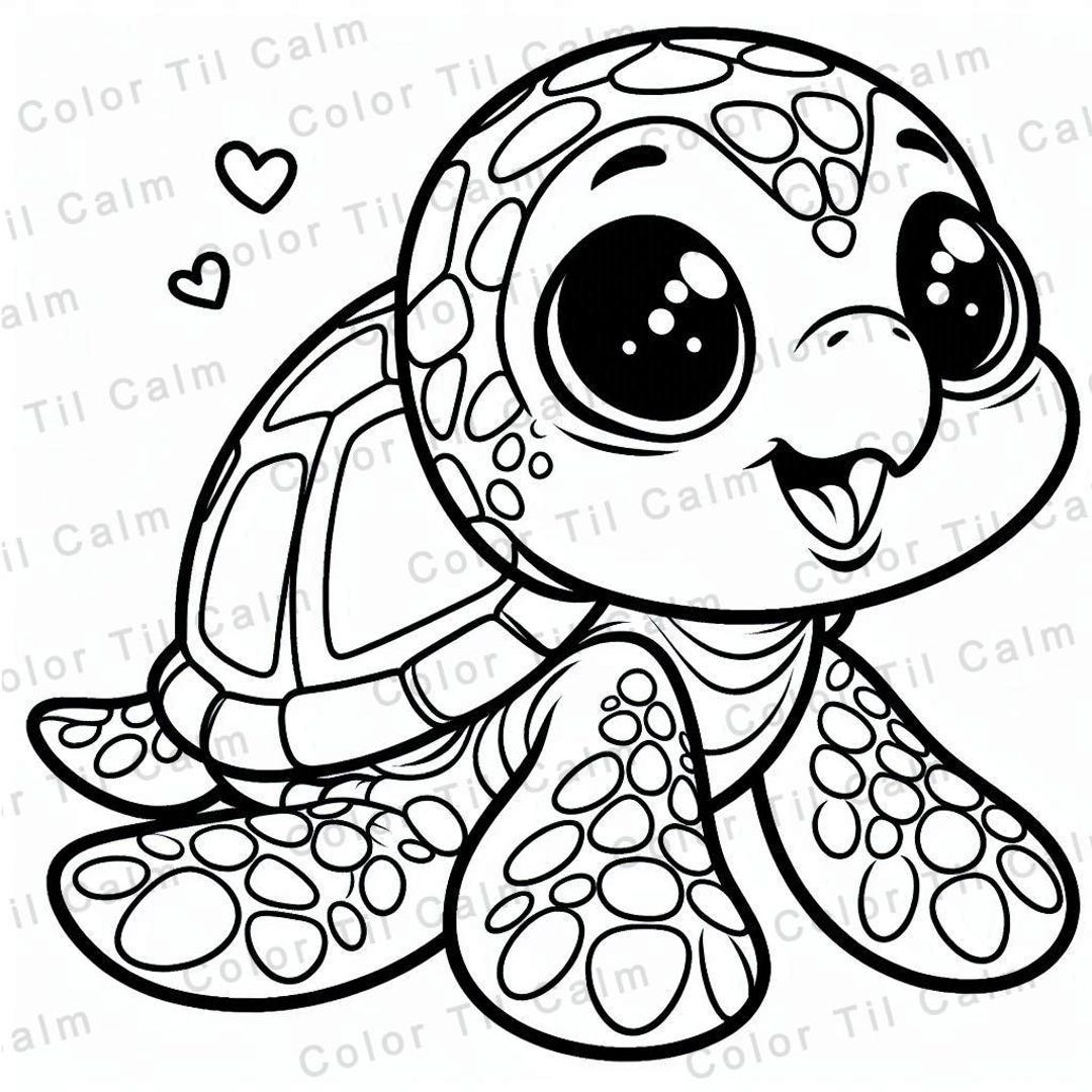 Adorable Baby Sea Turtles Coloring Pages | 6 Easy Coloring Pages ...