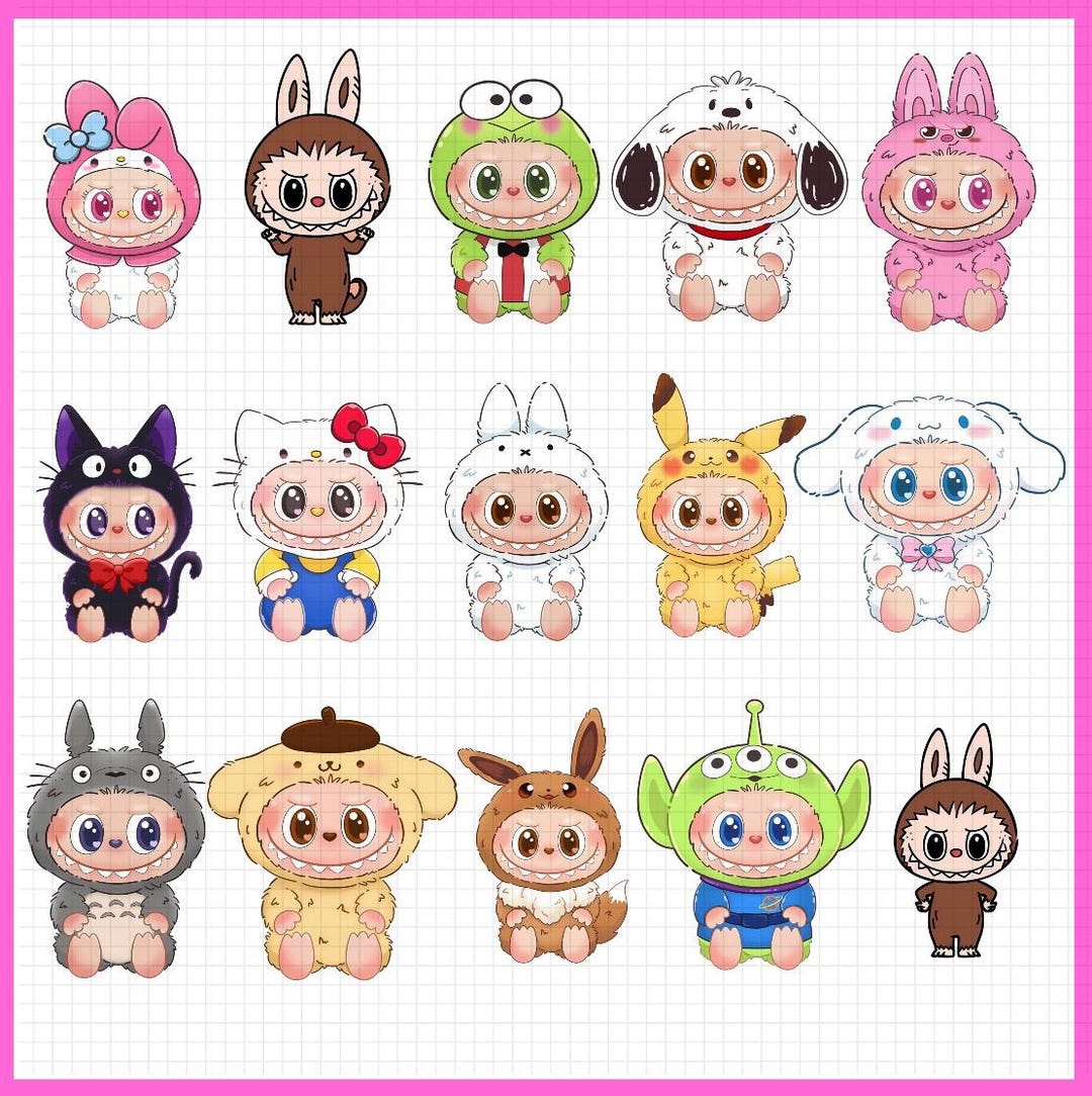 Labubu Bunny Clipart Bundle – 15 PNG & JPG Quality Designs | 300 DPI ...