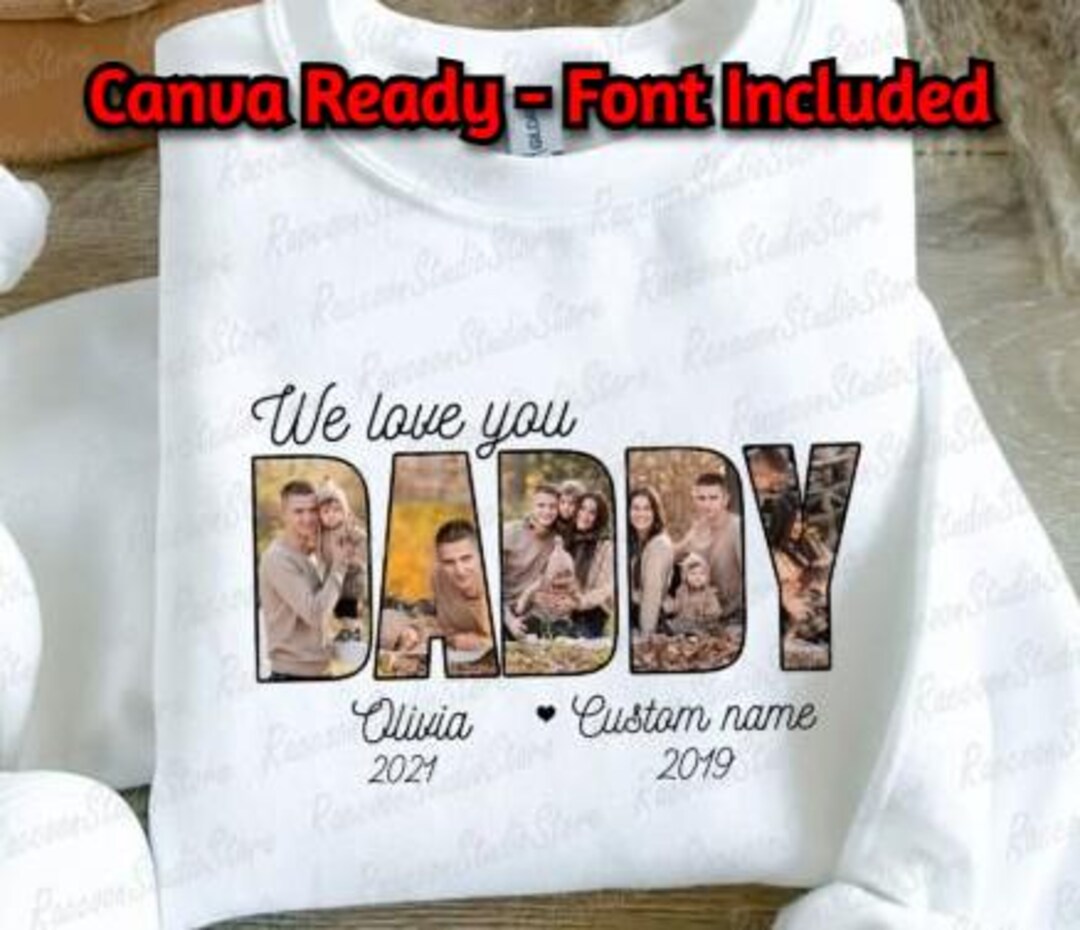 Custom Photo Daddy and Kids' Names for Father's Day Sublimation on T ...