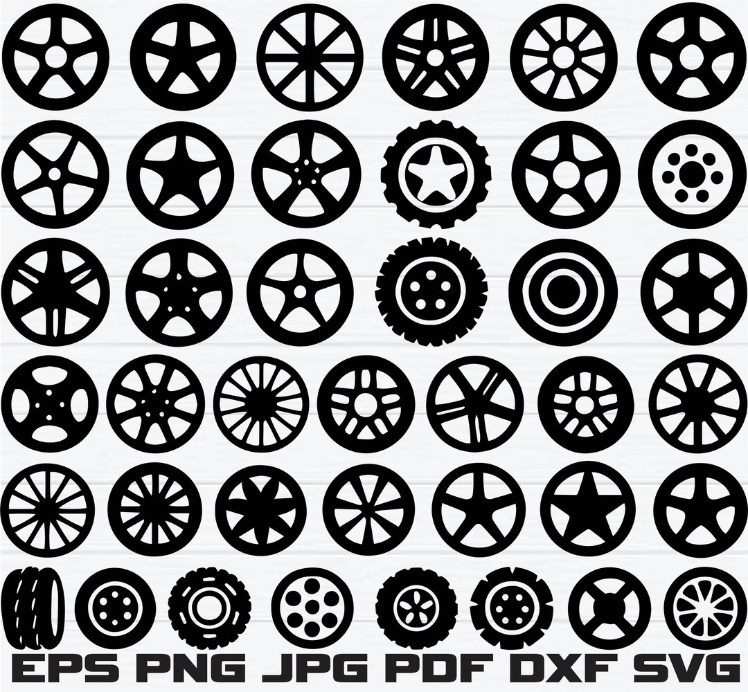 Wheels Svg Bundle, Tires Svg Bundle, Wheels Clipart, Wheels Cut Files ...