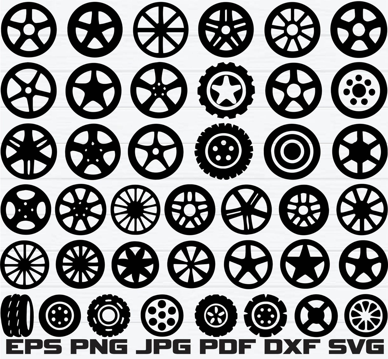 Wheels Svg Bundle, Tires Svg Bundle, Wheels Clipart, Wheels Cut Files ...