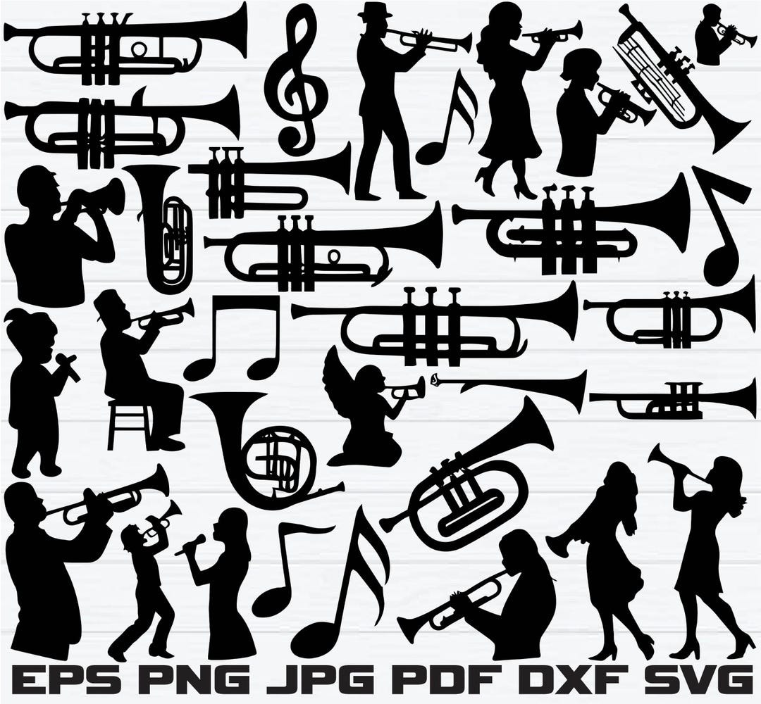 Trumpet Svg Bundle, Trumpet Png Bundle, Trumpet Clipart, Trumpet Cut ...