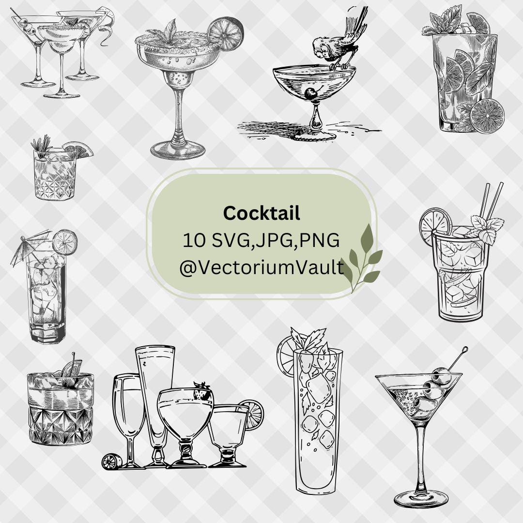 Cocktail SVG Bundle, Cocktail PNG Bundle, Cocktail Clipart, Cocktail ...