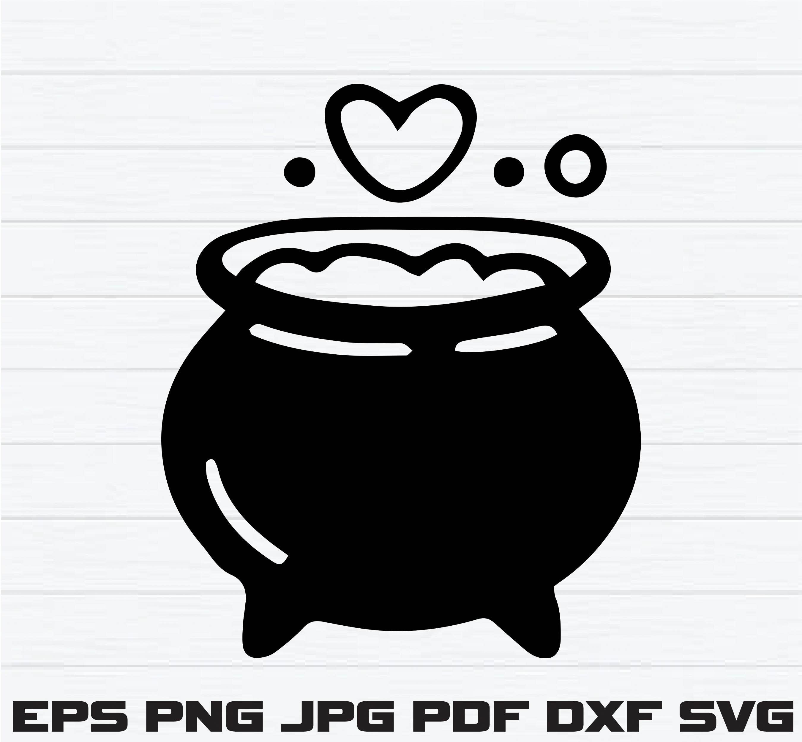 Witch Cauldron Svg Bundle, Halloween Pot Svg, Cauldron Silhouette ...