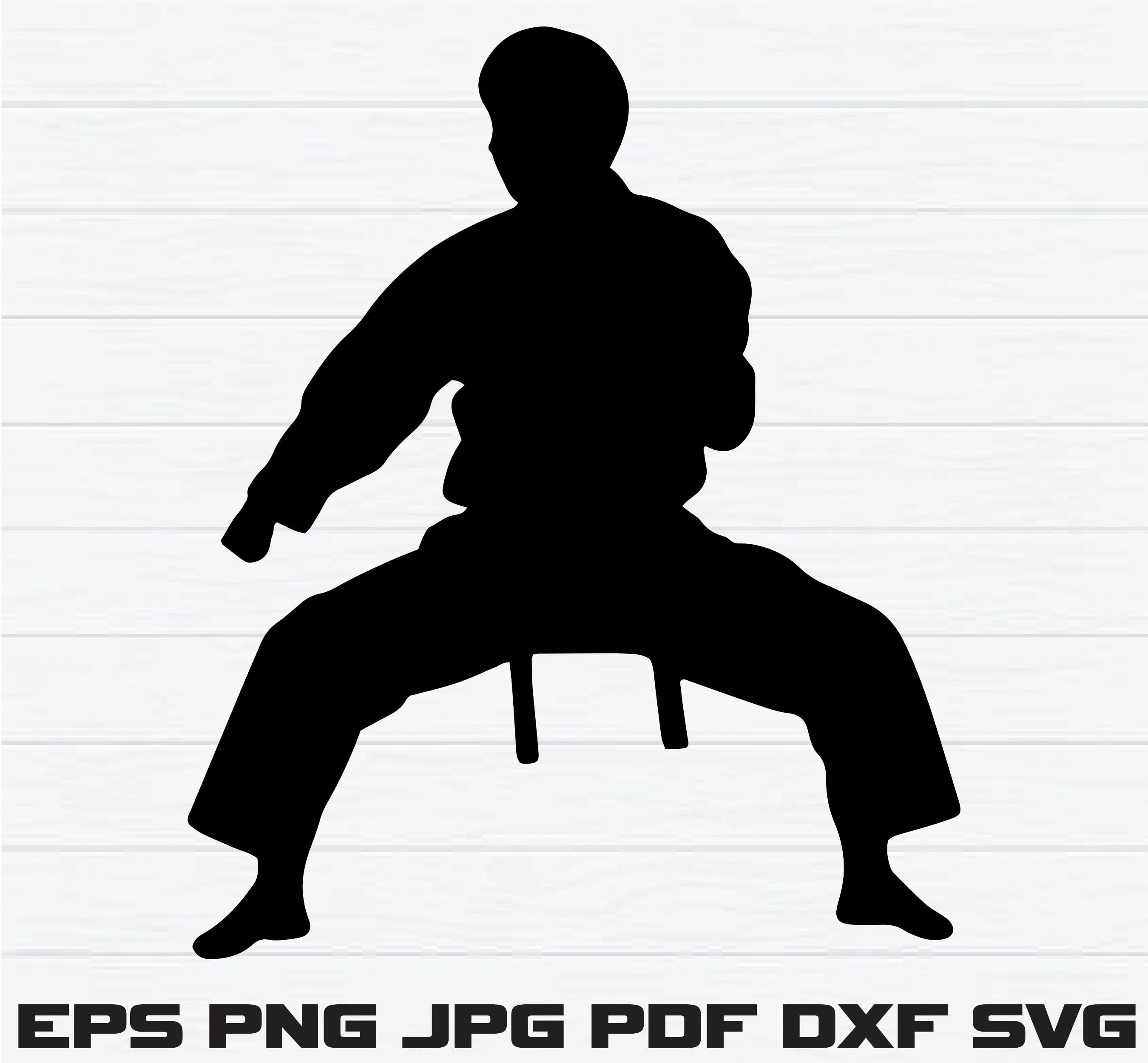 Karate Svg Bundle, Martial Arts Svg, Taekwondo Svg, Fighter Silhouette ...