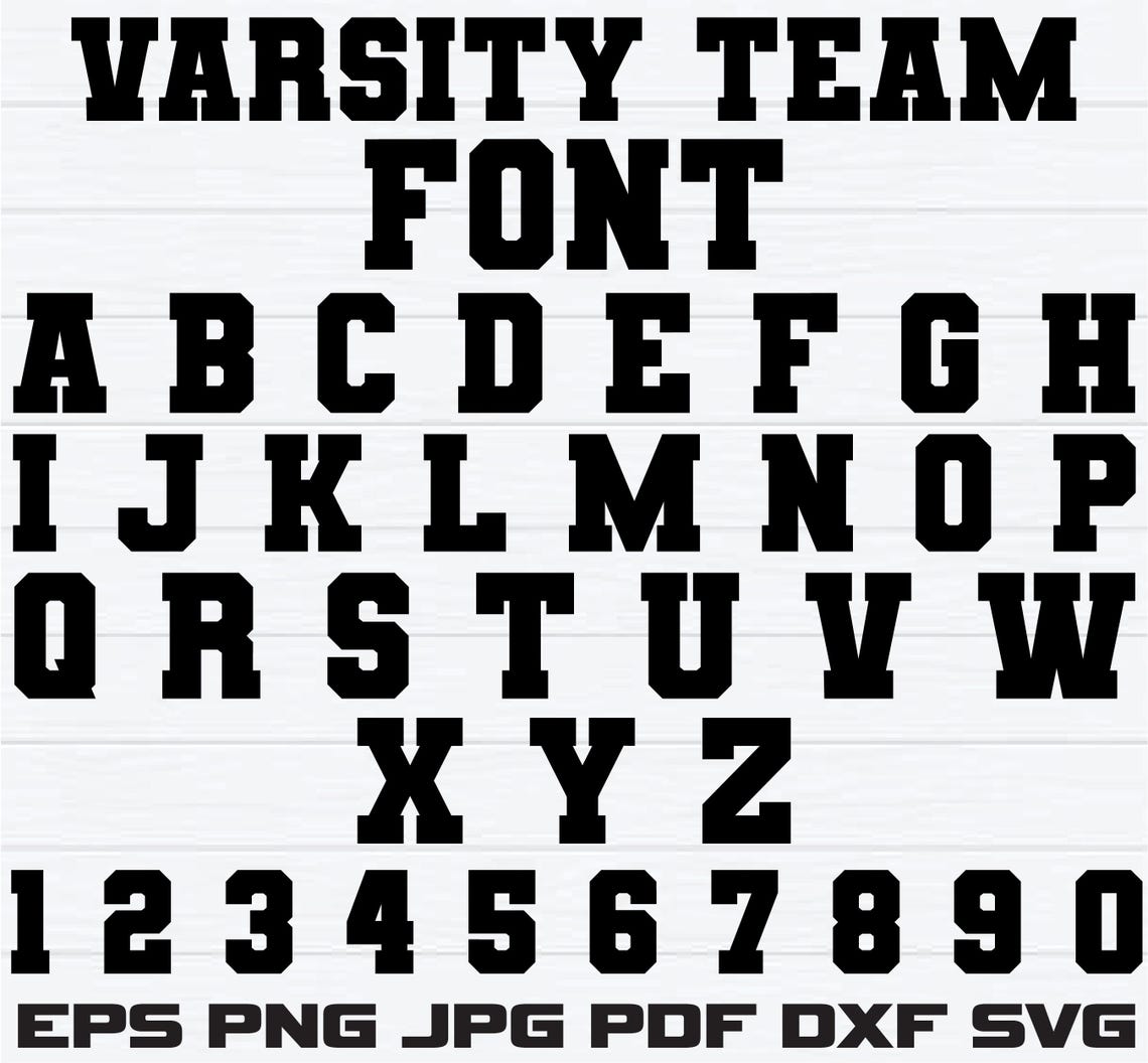 Varsity Font Svg Bundle, Varsity Fonts TTF, Jersey Font Svg, Varsity ...