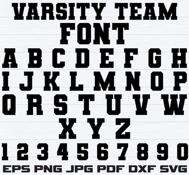 Varsity Font Svg Bundle, Varsity Fonts TTF, Jersey Font Svg, Varsity ...