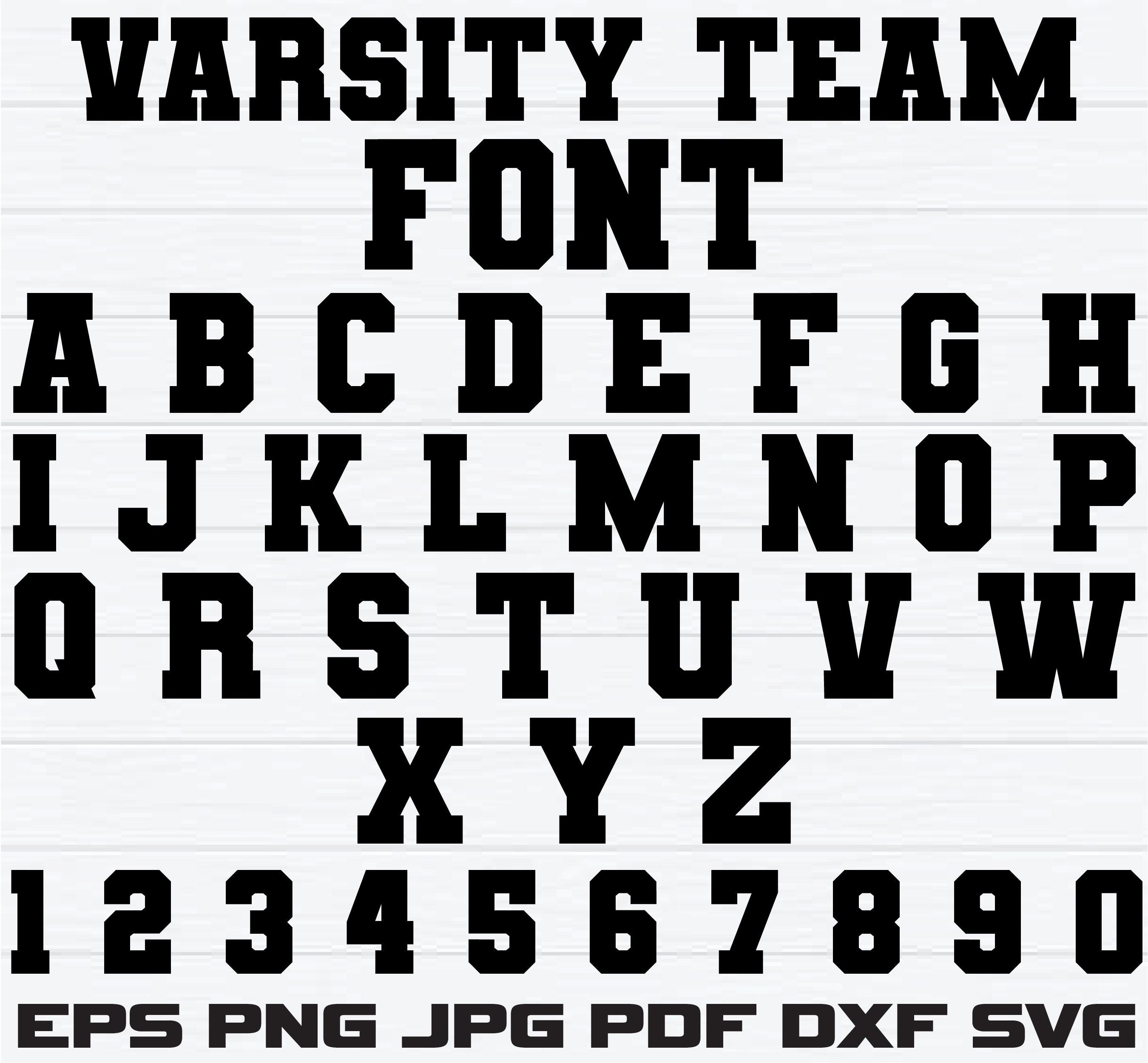 Varsity Font Svg Bundle, Varsity Fonts TTF, Jersey Font Svg, Varsity ...