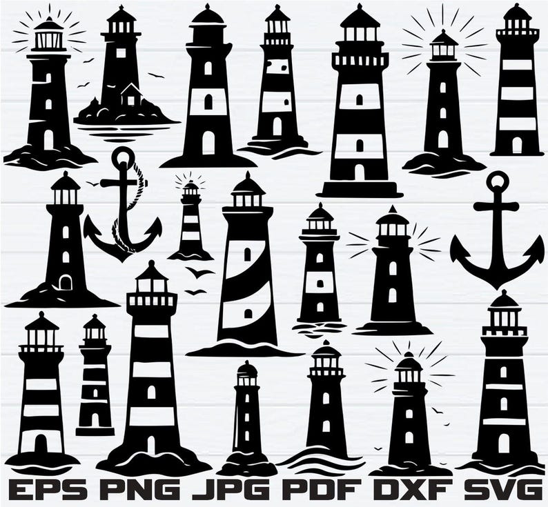 Lighthouse Svg Bundle, Lighthouse Png Bundle, Lighthouse Clipart ...