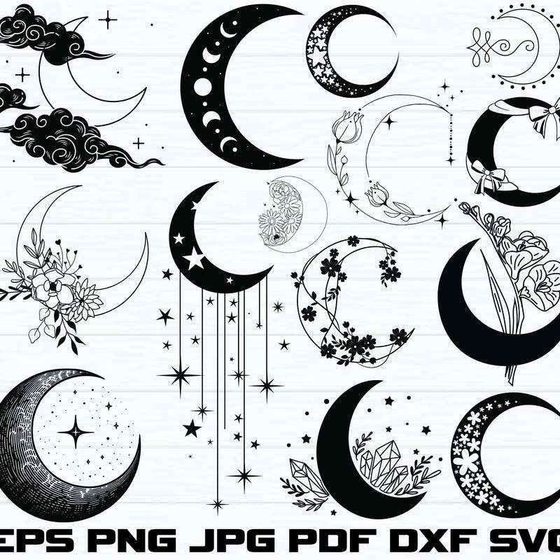 Moon Svg - Etsy
