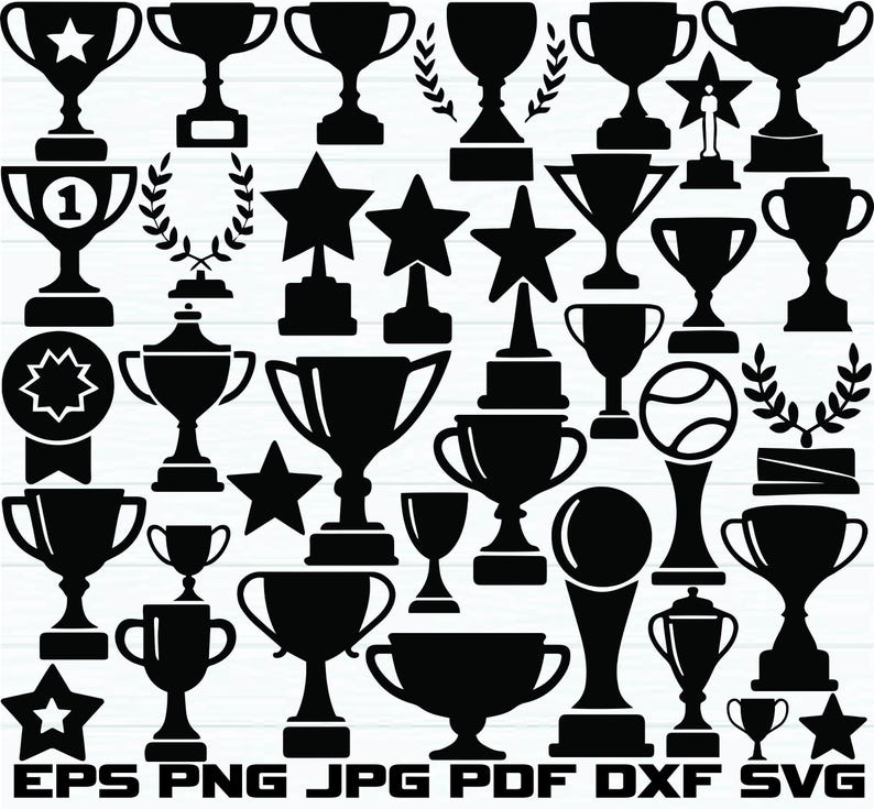Trophy SVG Bundle, Medals, Badge, Podium (cut Files) - Etsy