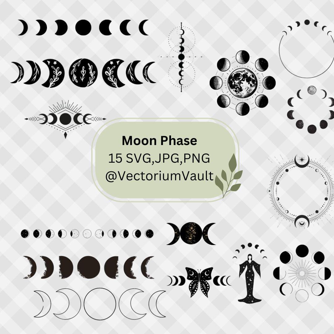 Moon Phase Svg Bundle, Its Just a Phase Svg, Crescent Moon Svg, Cut ...