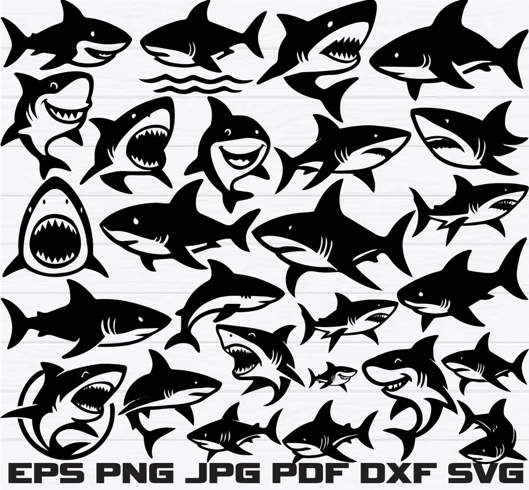 Sharks Svg Bundle, Sharks Clipart, Sharks Cut Files for Cricut, Sharks ...