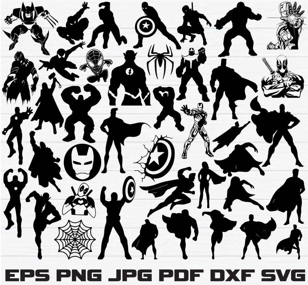 Superhero Svg Bundle, Superhero Png Bundle, Superhero Clipart ...
