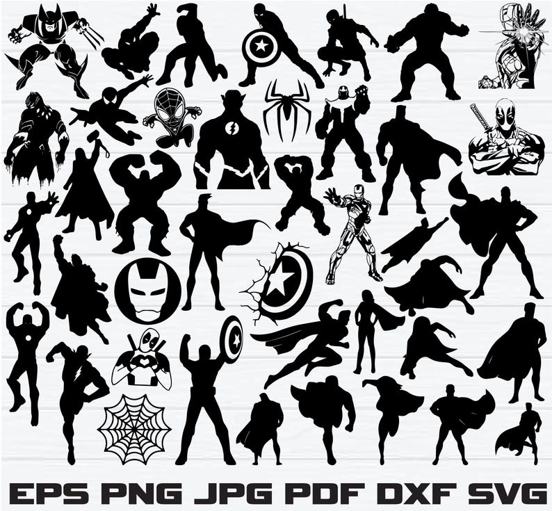 Superhero Svg Bundle, Superhero Png Bundle, Superhero Clipart ...