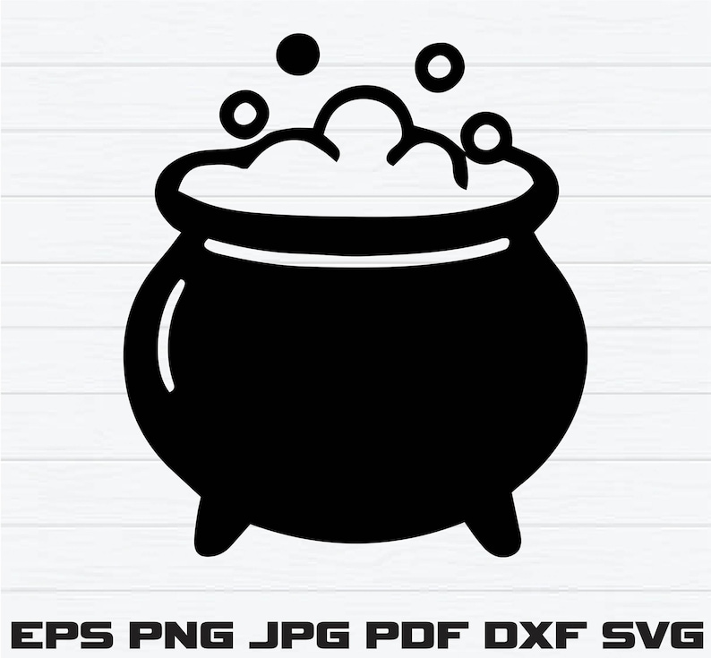 Witch Cauldron Svg Bundle, Halloween Pot Svg, Cauldron Silhouette ...